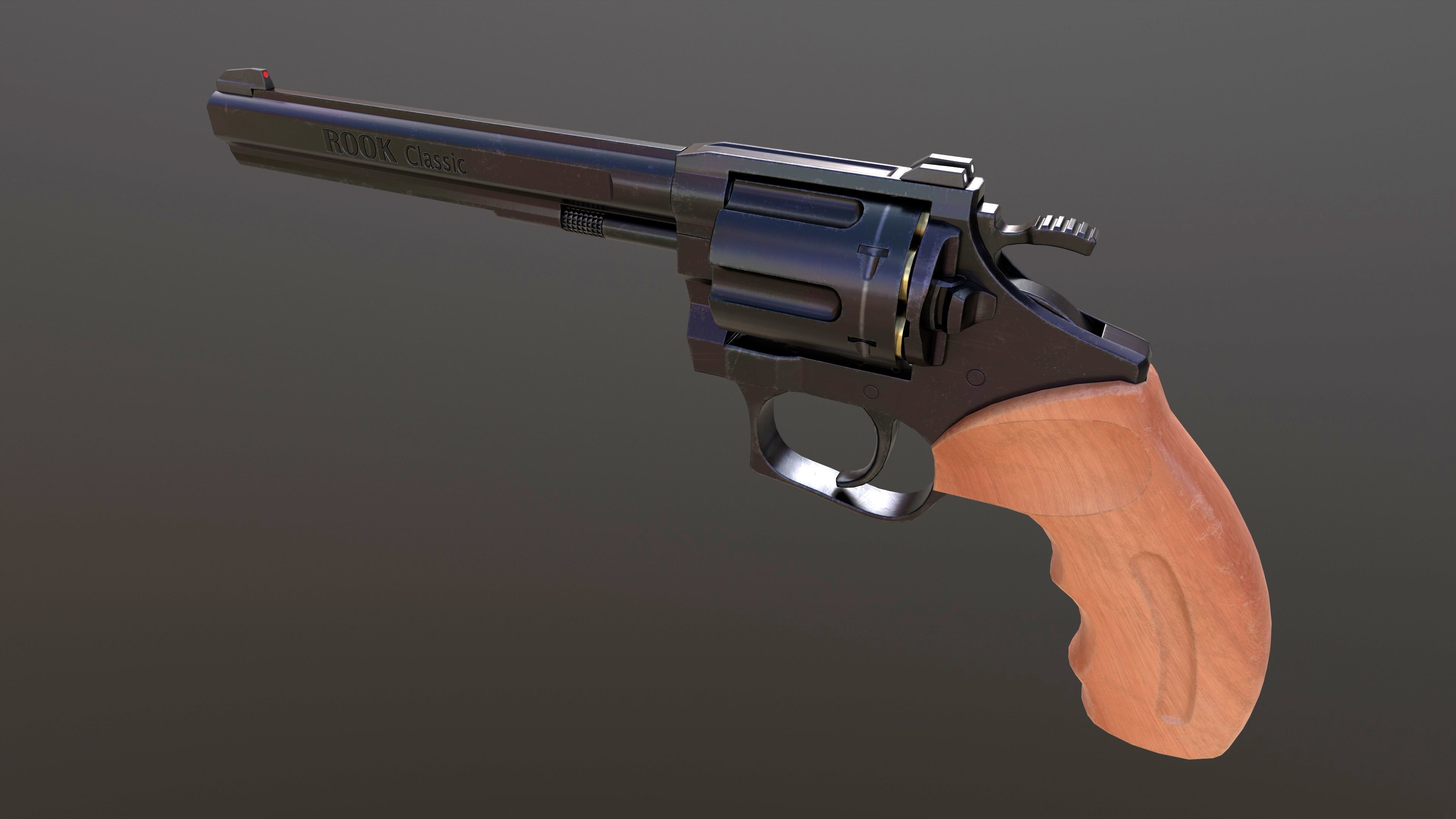 3D model Rook Classic Revolver Bluing with Bandolier and Speedloader VR ...