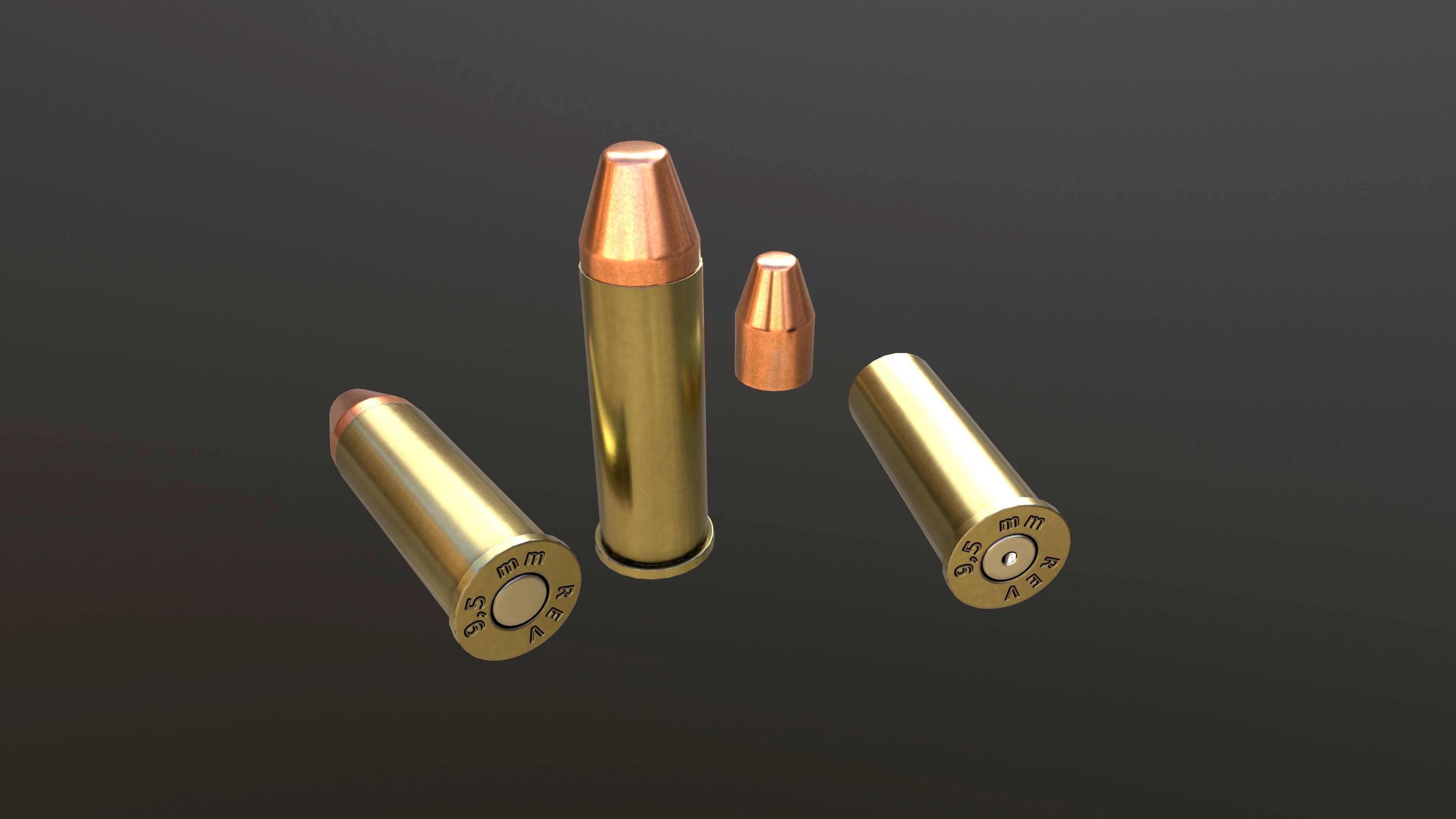 3D model Rook Classic Revolver Bluing with Bandolier and Speedloader VR ...