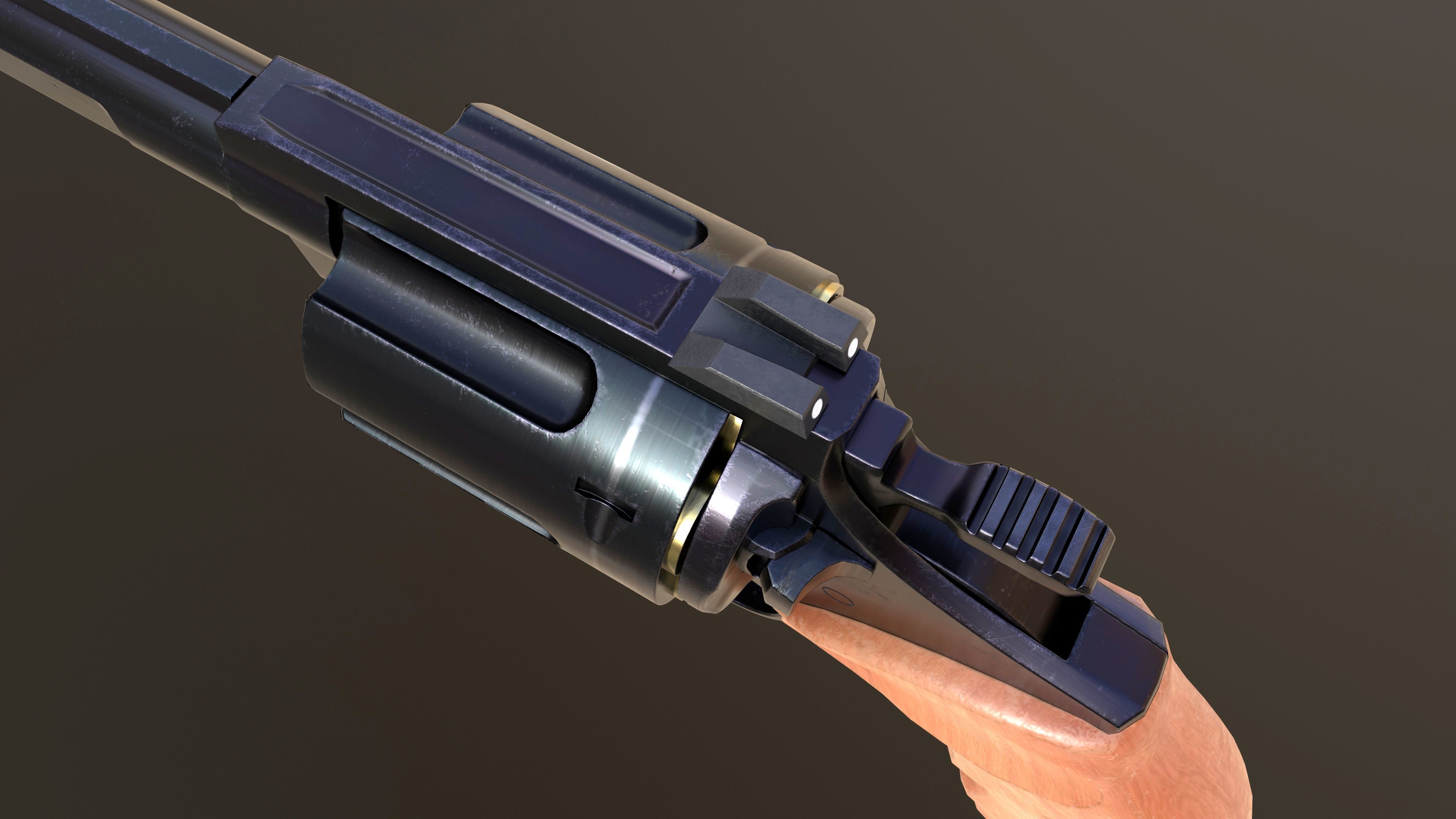 3D model Rook Classic Revolver Bluing with Bandolier and Speedloader VR ...