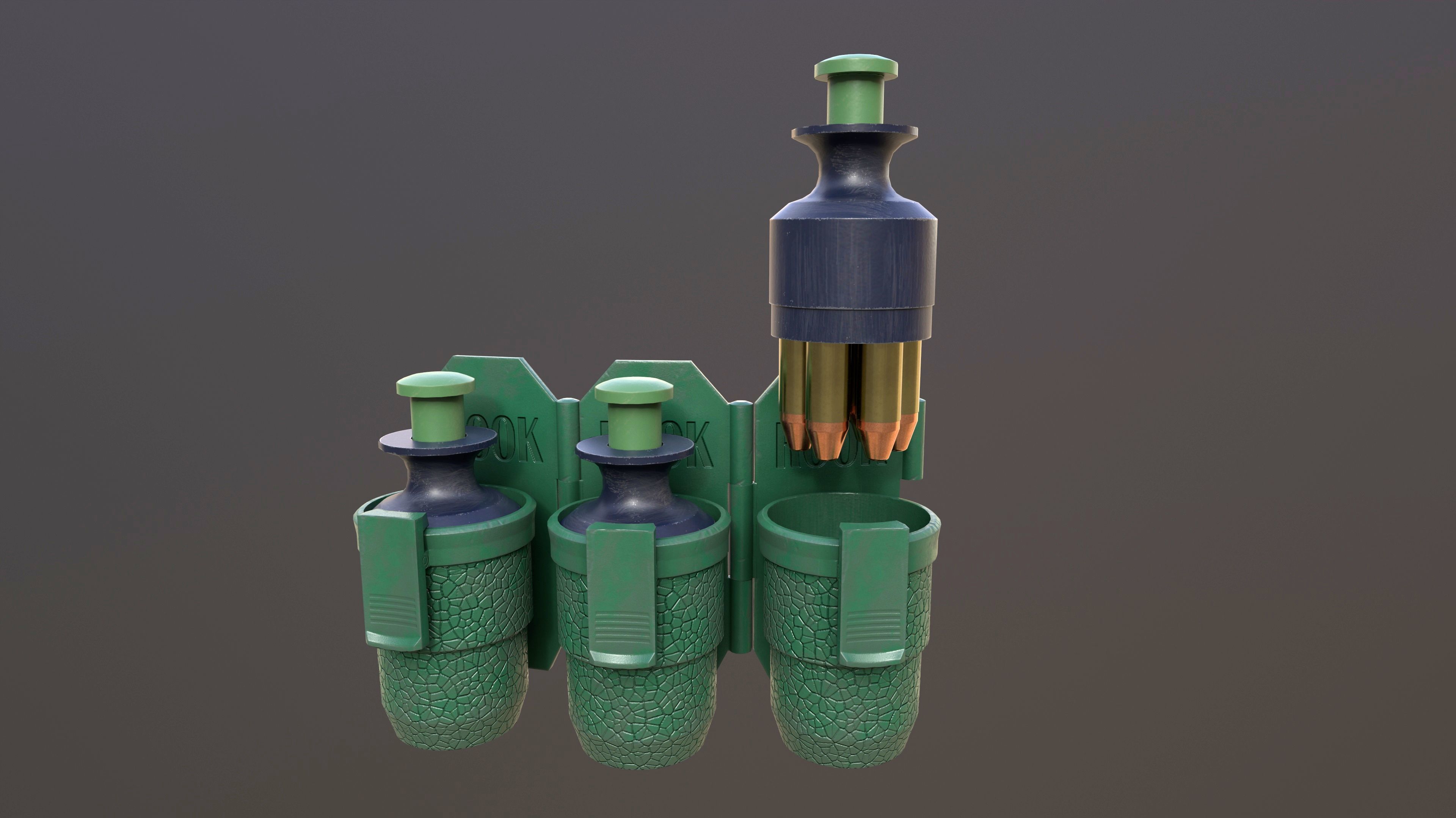 3D model Rook Classic Revolver Bluing with Bandolier and Speedloader VR ...