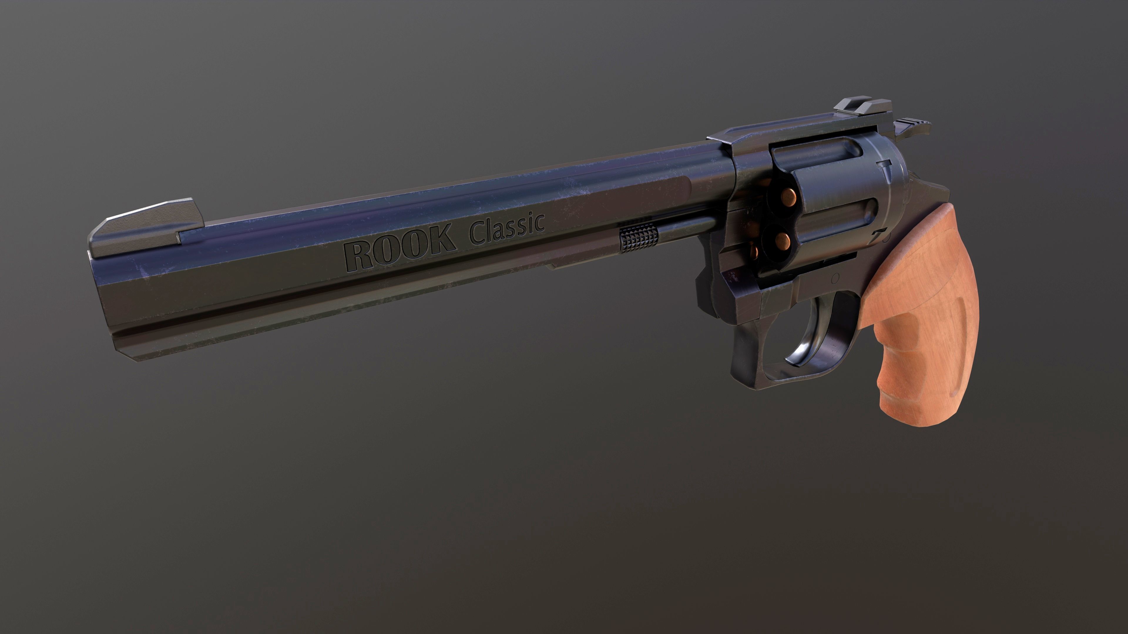 3D model Rook Classic Revolver Bluing with Bandolier and Speedloader VR ...