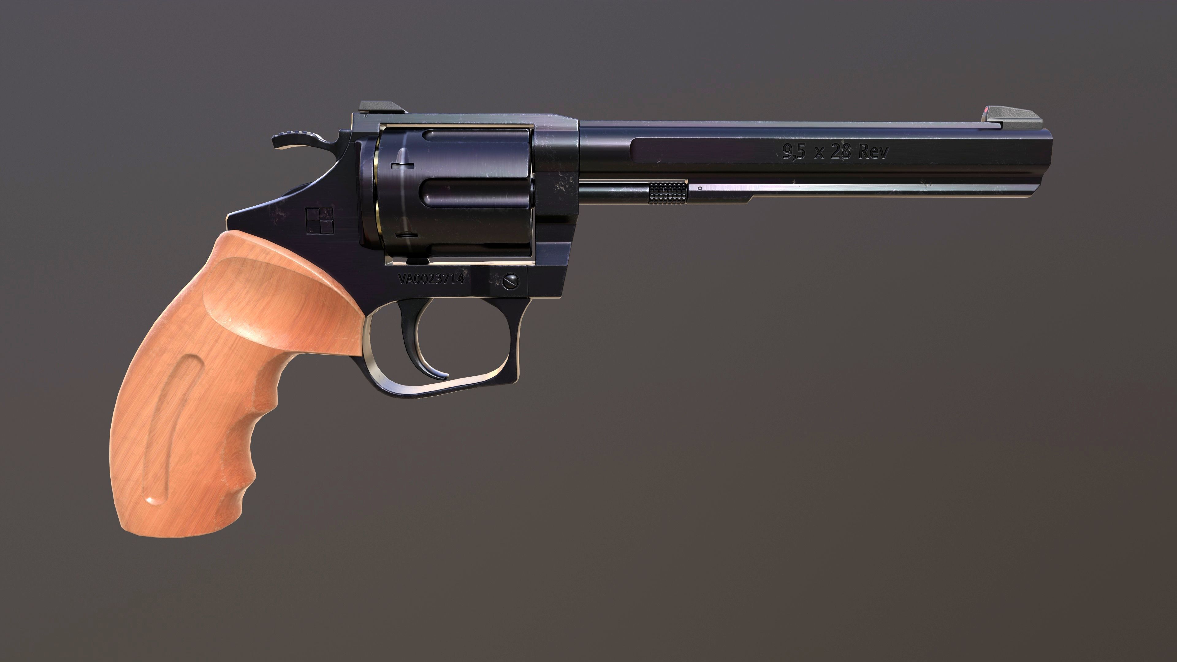 3D model Rook Classic Revolver Bluing with Bandolier and Speedloader VR ...