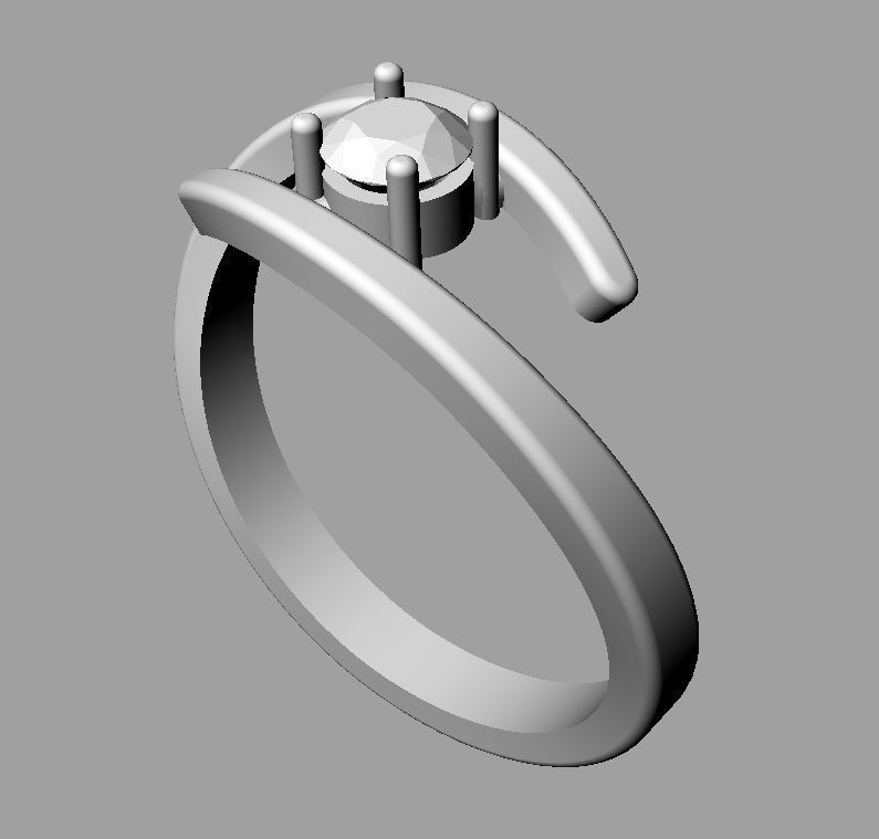 4mm Solitaire Ring 3D model 3D printable | CGTrader