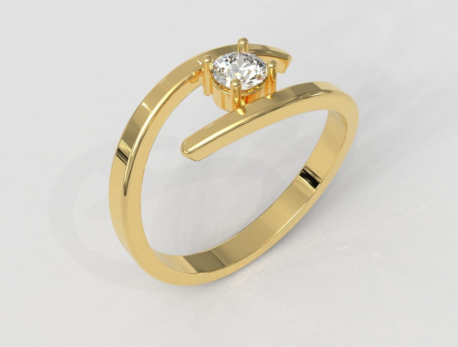 4mm Solitaire Ring 3D model 3D printable | CGTrader