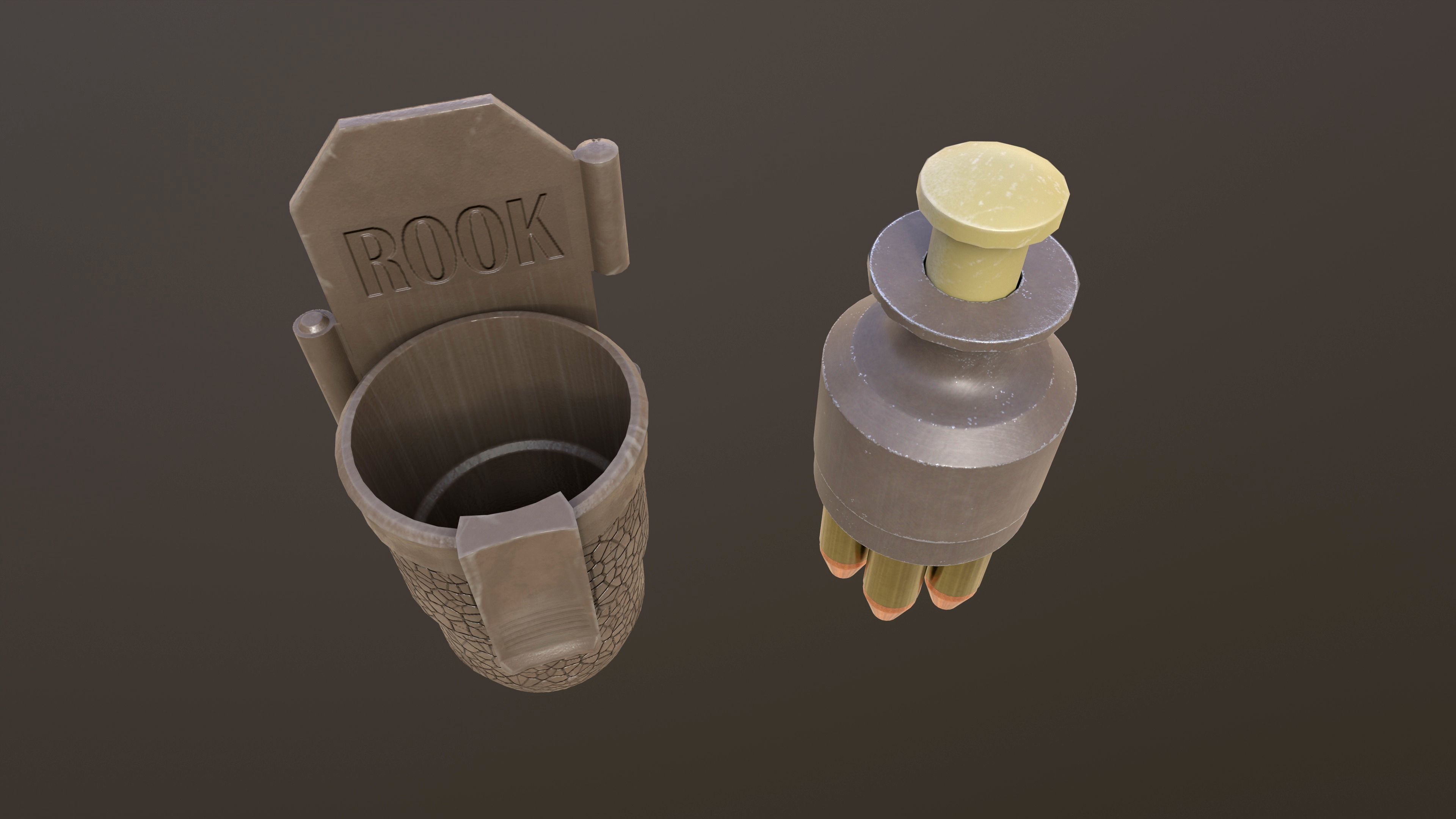 3D model Rook Classic Revolver Stainless with Bandolier and Speedloader ...