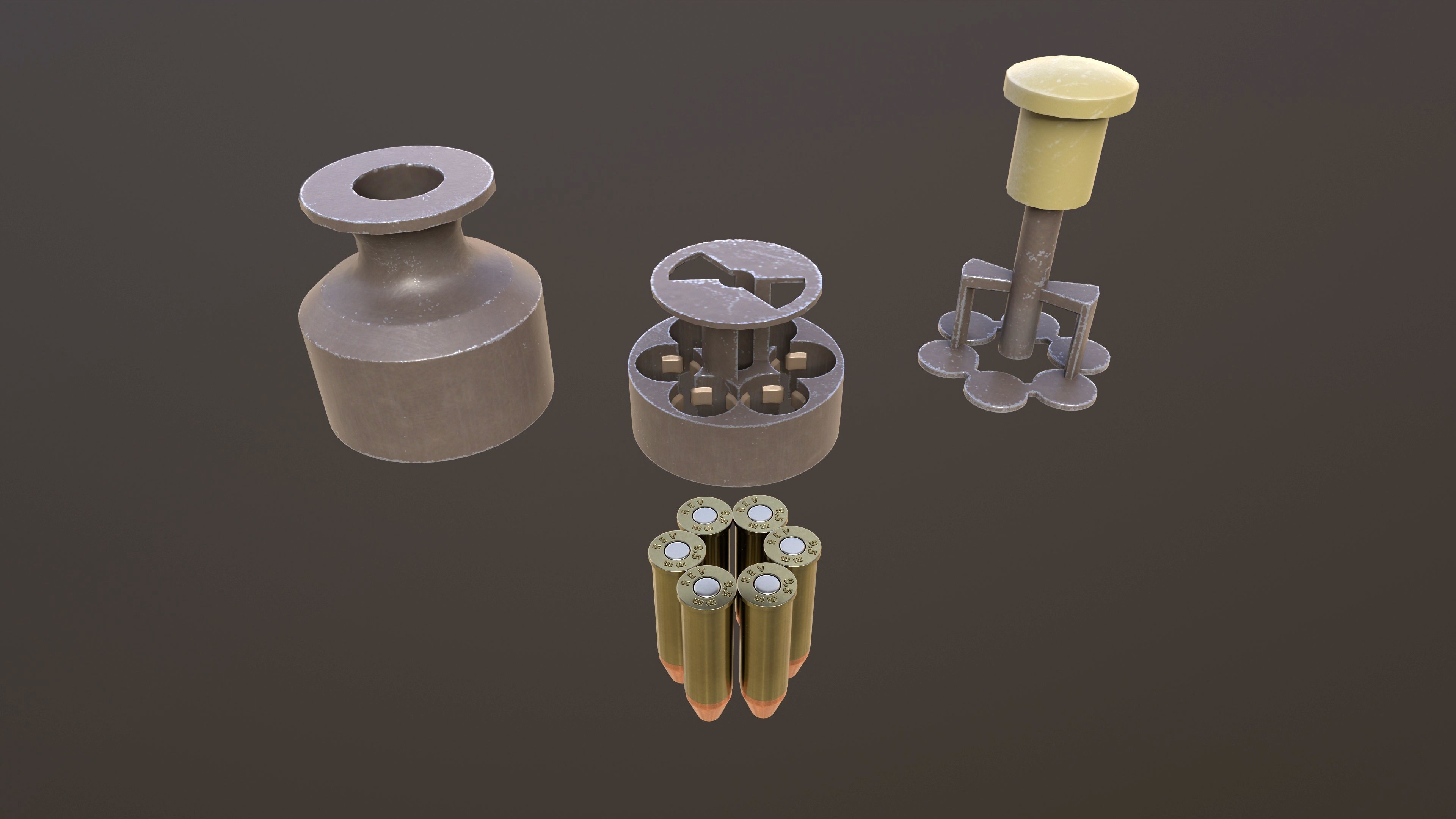 3D model Rook Classic Revolver Stainless with Bandolier and Speedloader ...