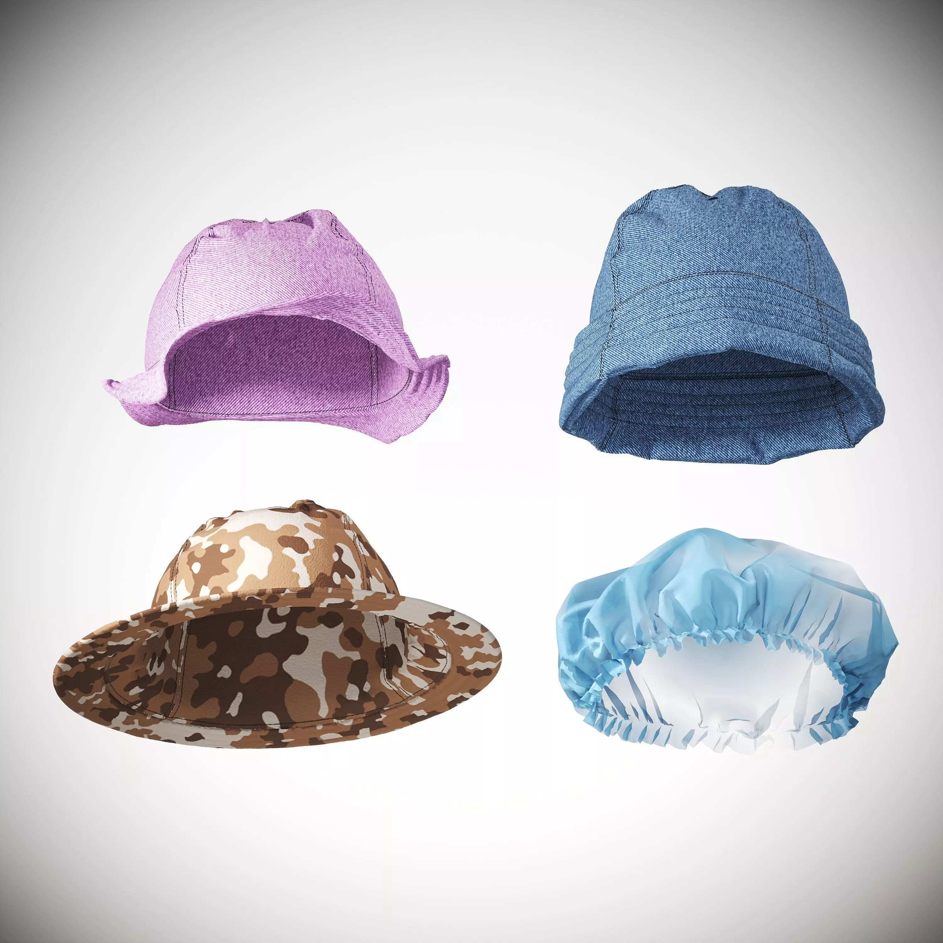 SET OF HATS 3D model | CGTrader