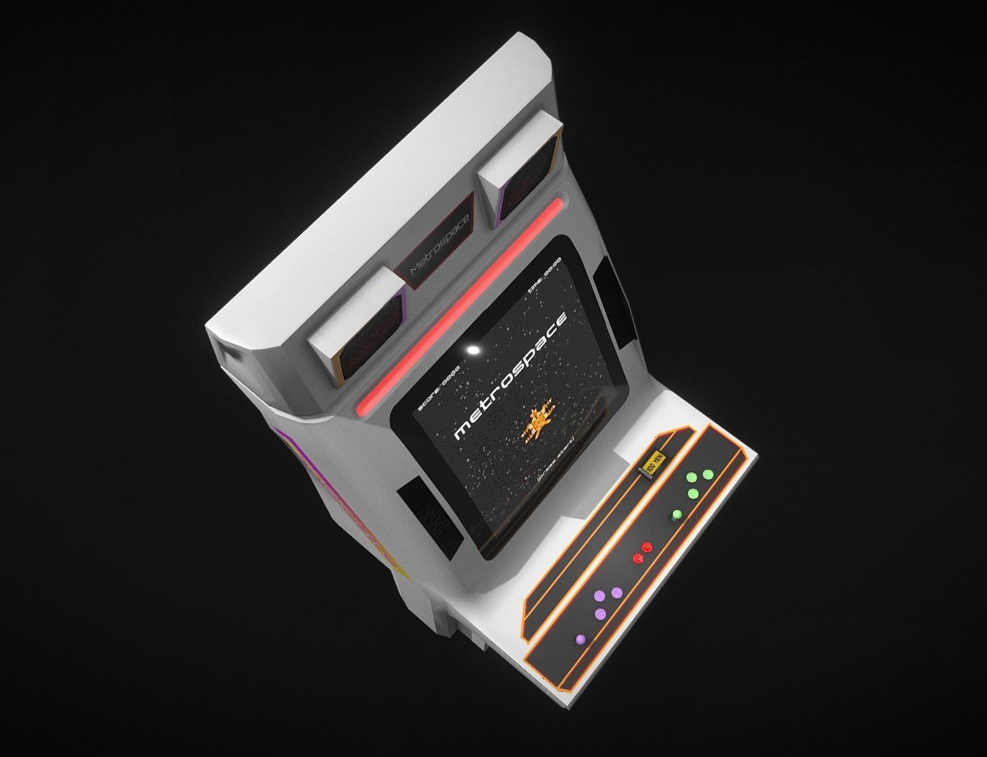 3D model Metrospace Arcade Machine Retro Game Cabinet VR / AR / low ...