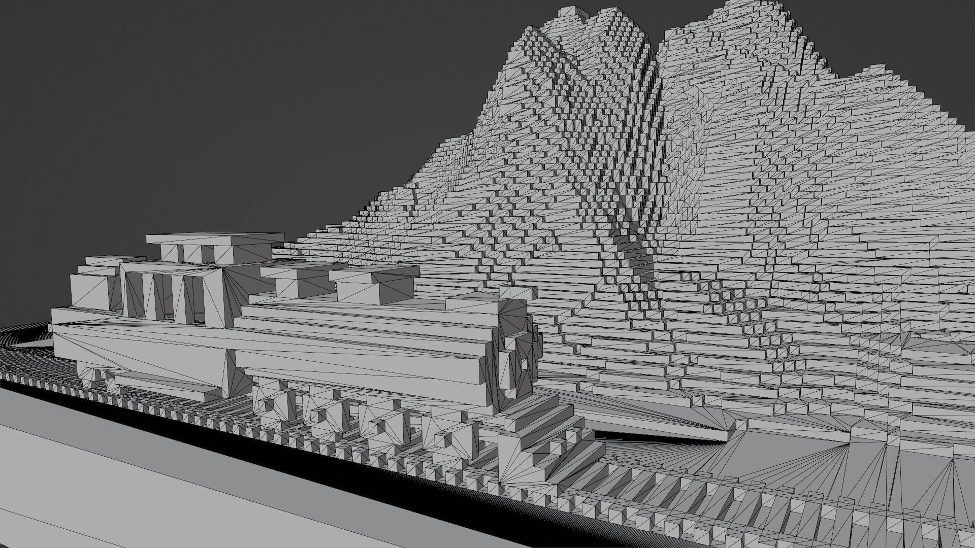 3D model Voxel Train and Mountain VR / AR / low-poly | CGTrader