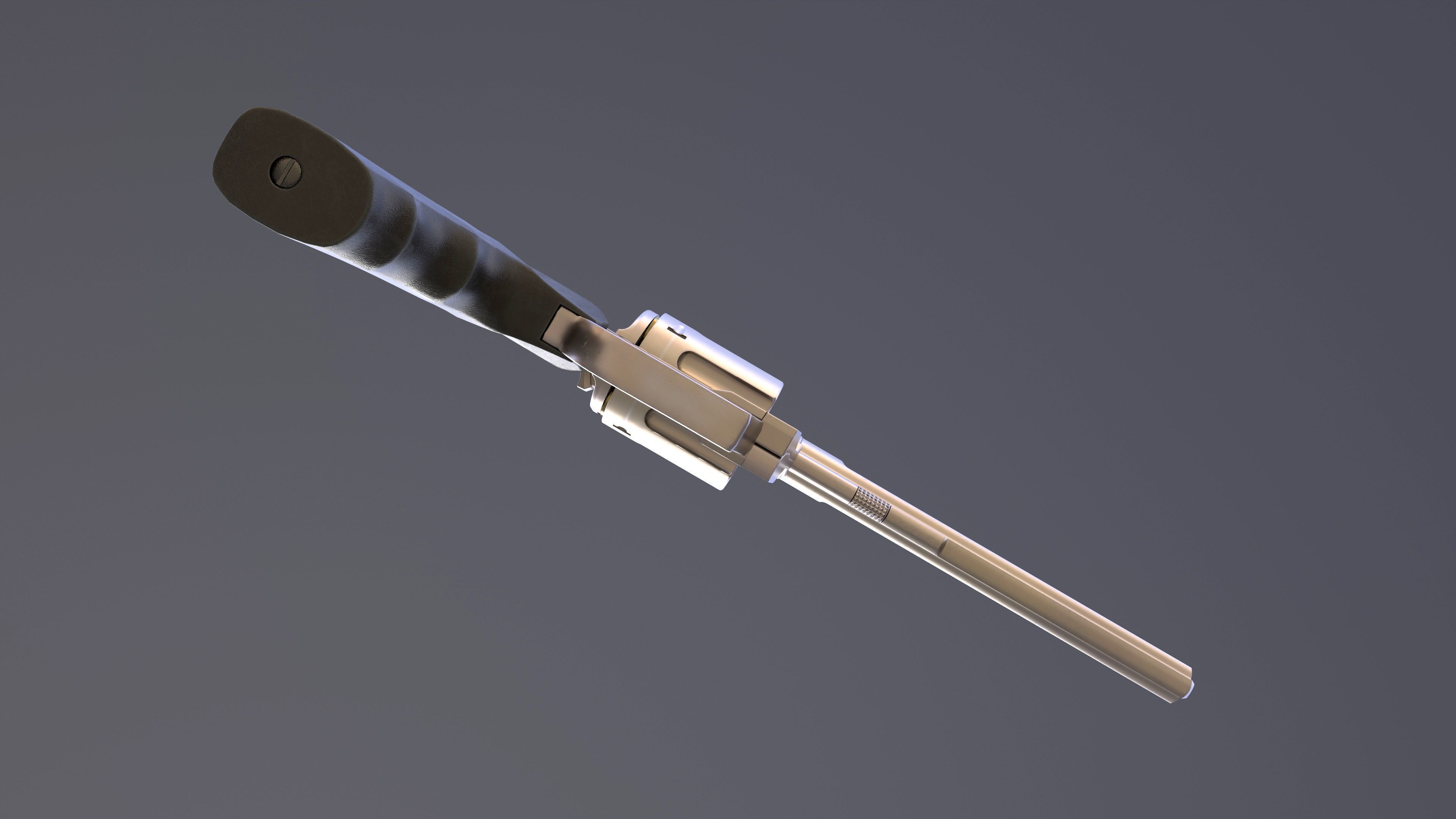 3D model Rook Classic Revolver Nickel with Bandolier and Speedloader VR ...