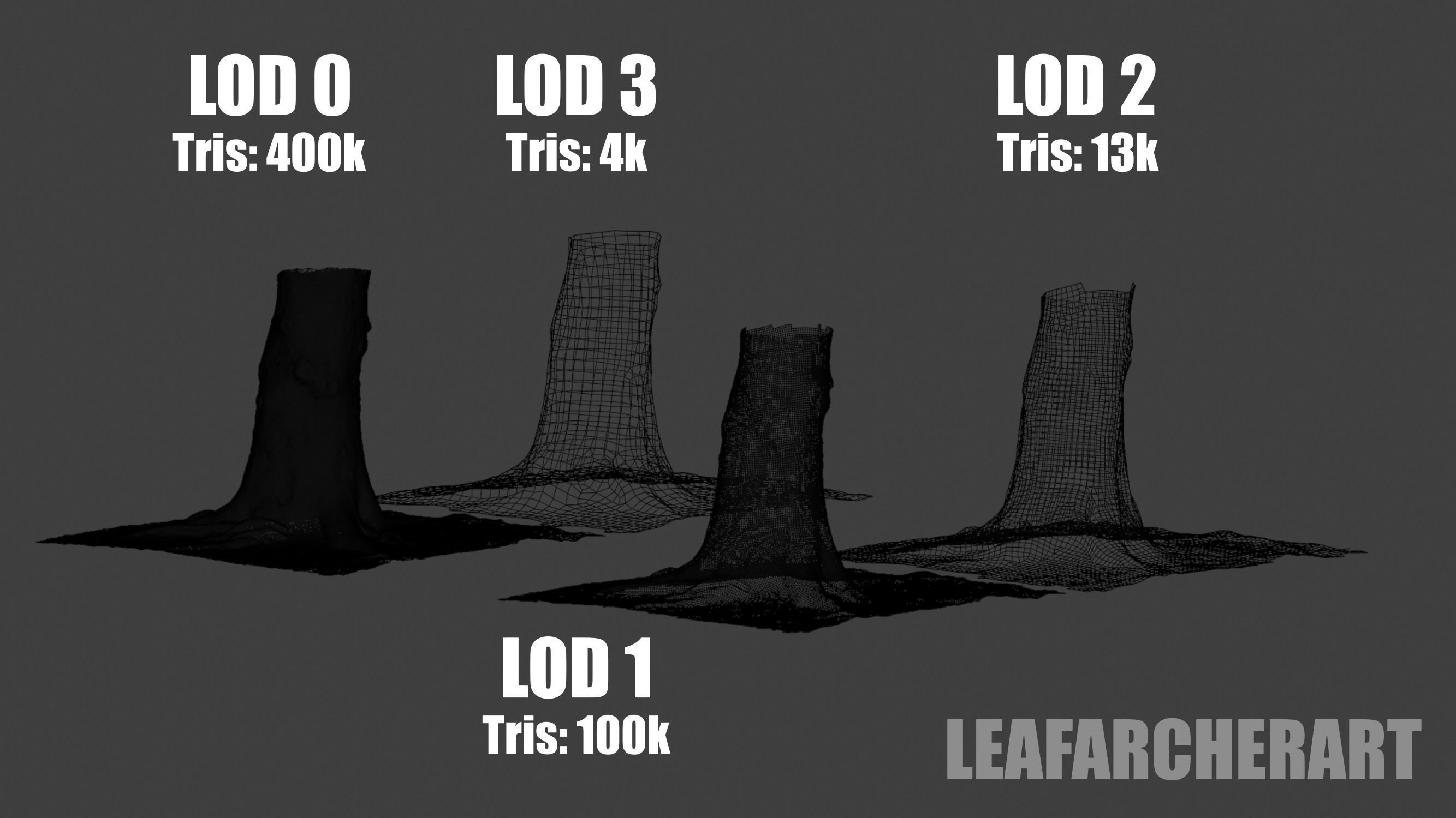 Pine Tree Trunk - Photoscan 3D Model - Varying LOD free VR / AR / low ...