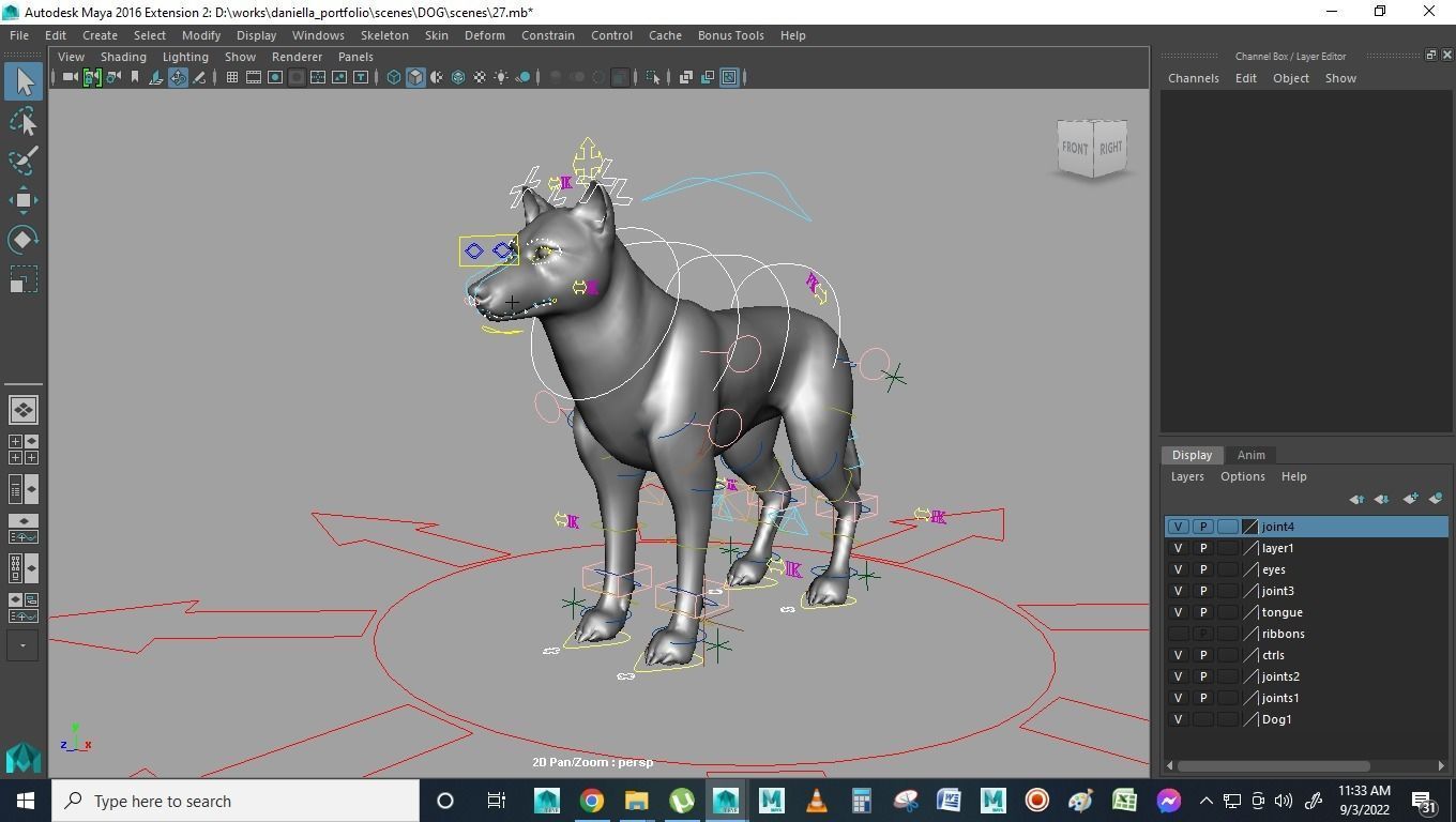 dog rig in maya free 3D model rigged | CGTrader