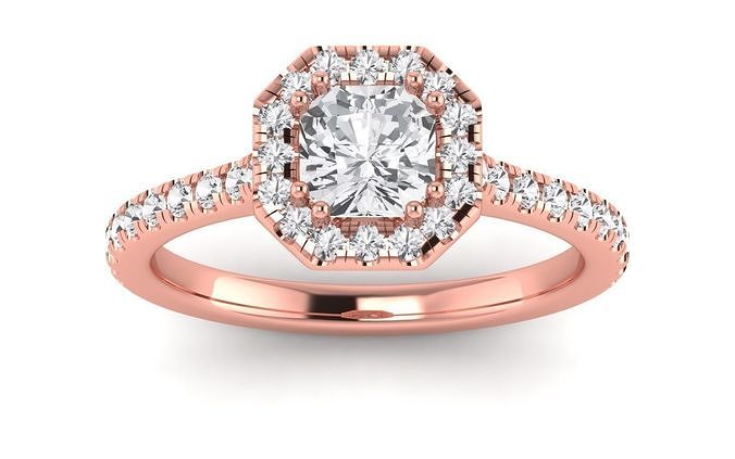 Women Engagement Square Hole Ring 3dm STL OBJ FBX Render Details 3D ...