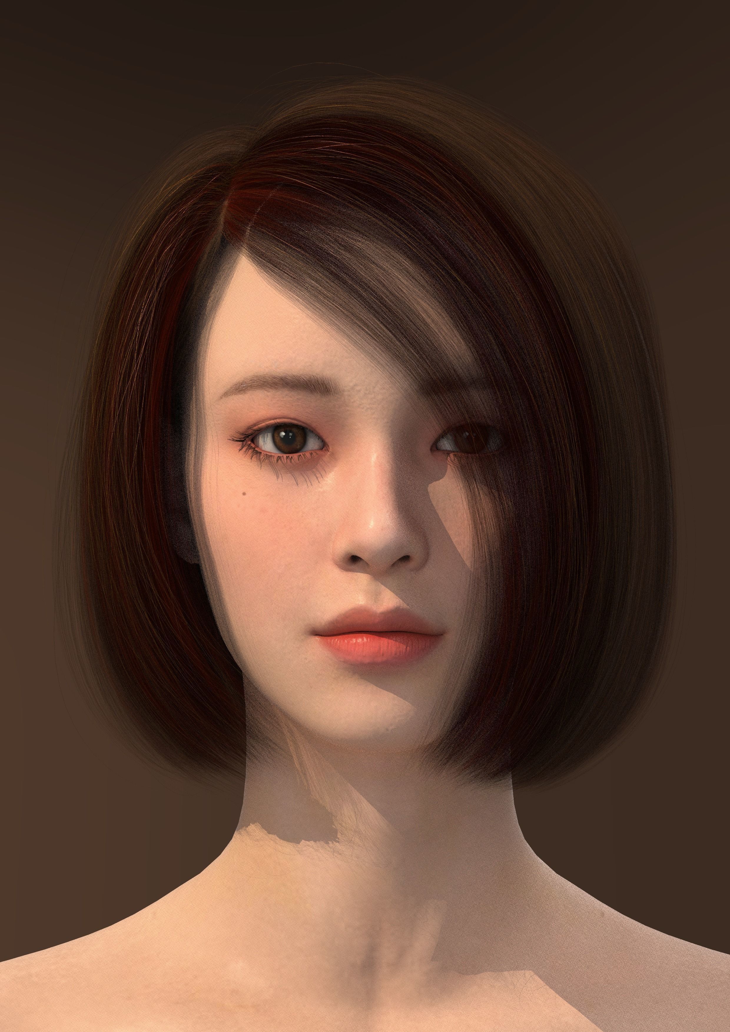 Short hair 003-FV2 for Yuna-FV2 3D model from 3DClo Software 3D model rigged | CGTrader