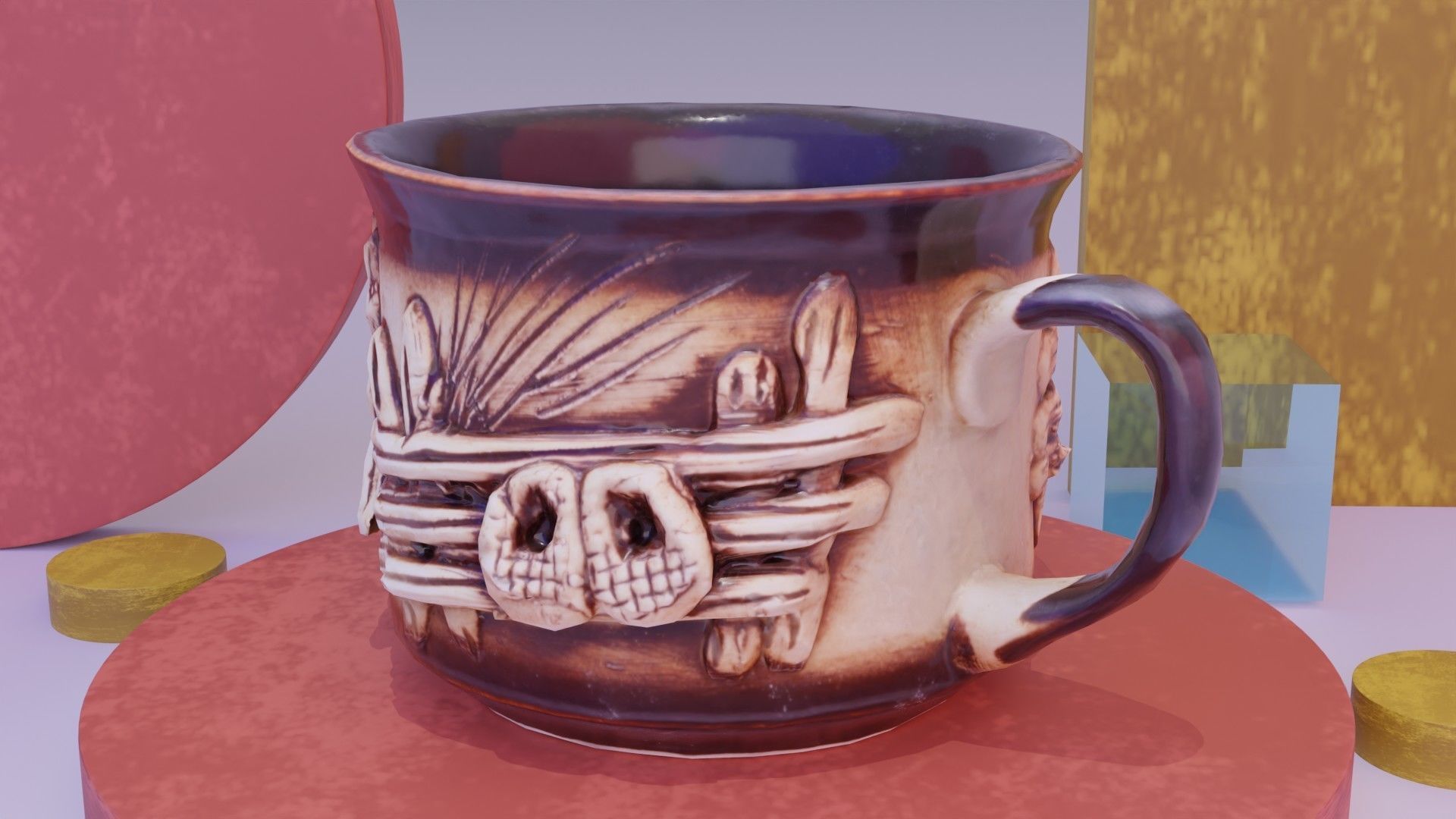 3D model Ethnic clay cup 02 VR / AR / low-poly | CGTrader
