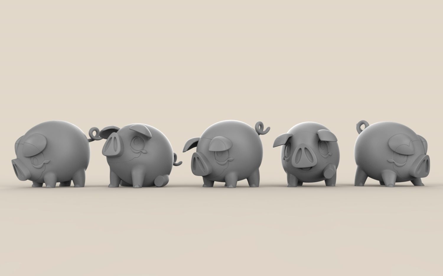 5 LECHONKS for 3D printing 3D model 3D printable | CGTrader