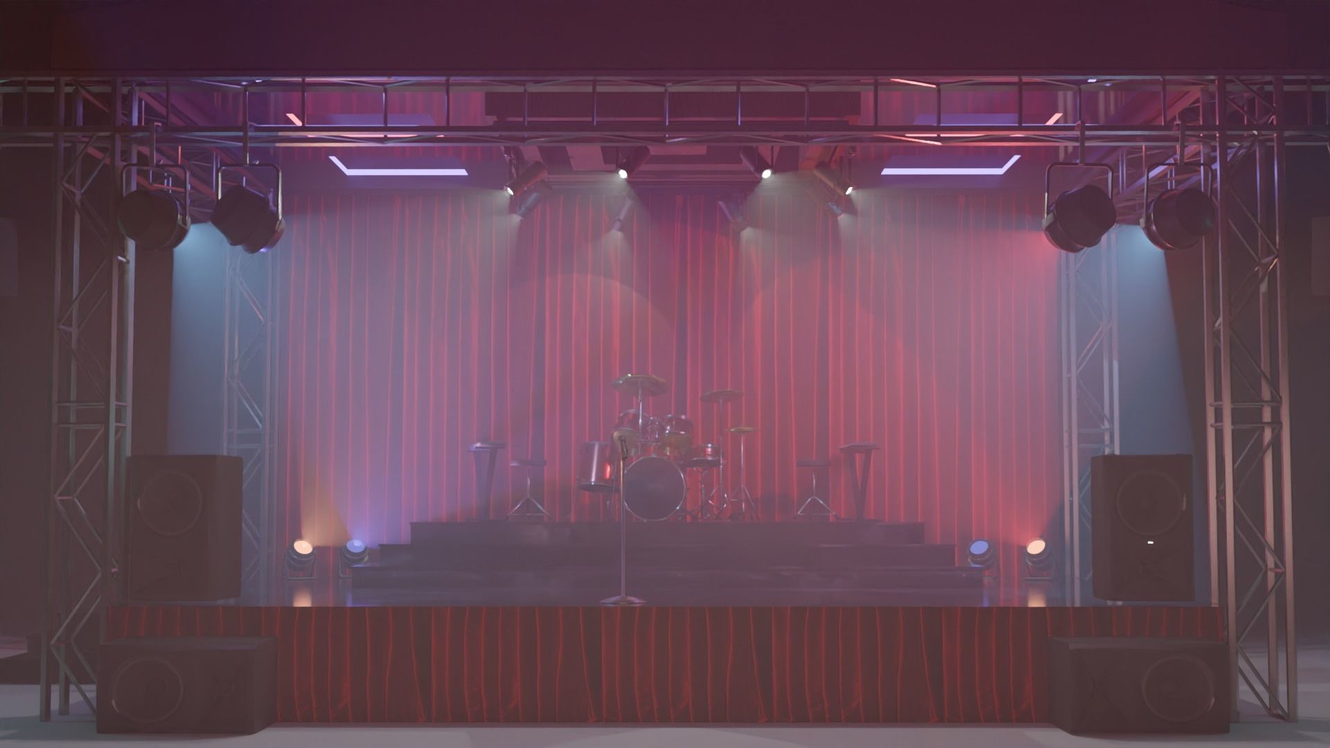 Band stage free VR / AR / low-poly 3D model | CGTrader