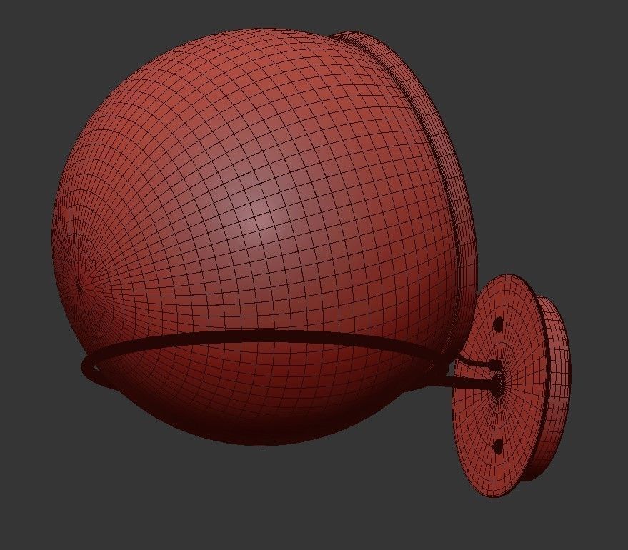 The Globo wall light with glass globe 3D model | CGTrader