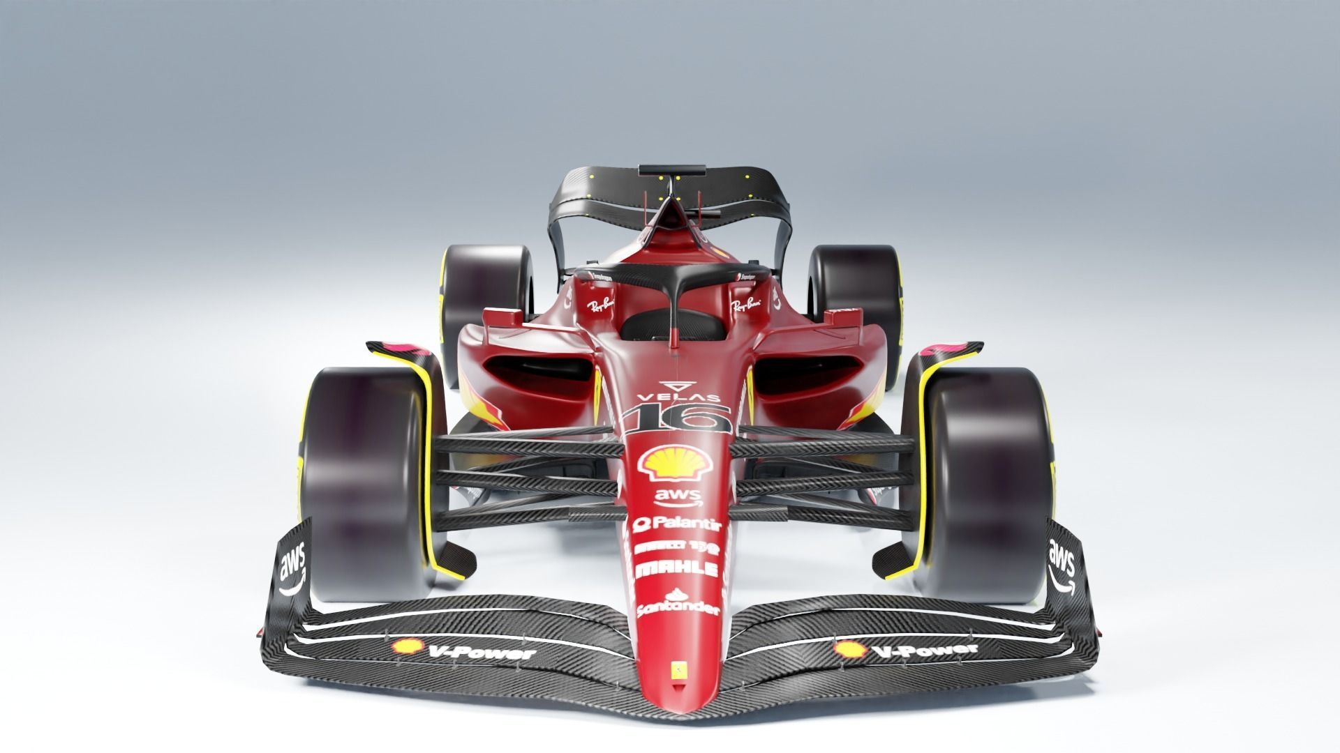 3D model Formula 1 Ferrari Scuderia 16 Low Poly and High Poly F1-75 VR ...