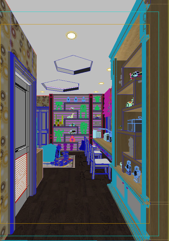 kids homework room 3D model | CGTrader