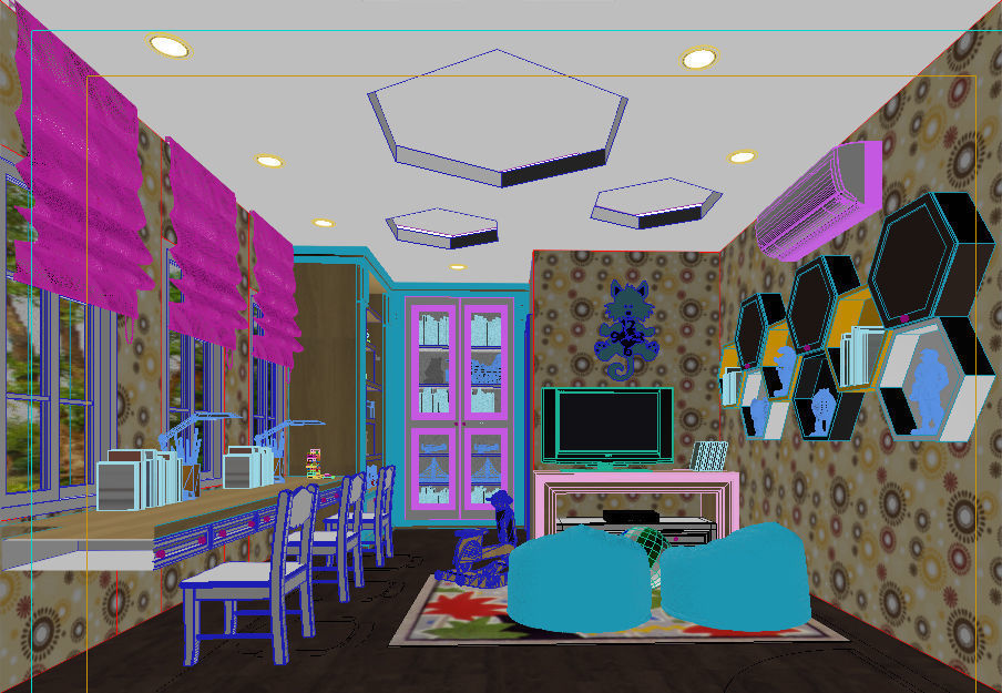 kids homework room 3D model | CGTrader