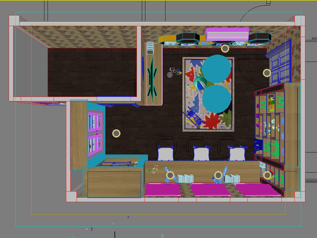 kids homework room 3D model | CGTrader