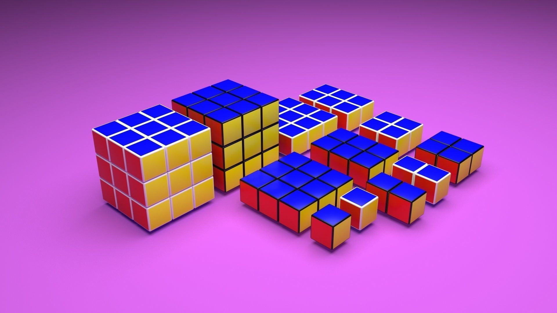 Rubiks Cubes Set 3D model | CGTrader