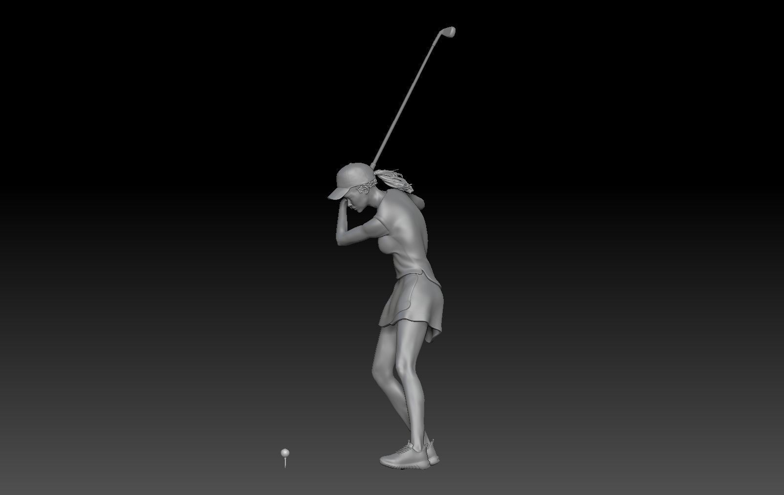 GOLF GIRL WOMAN 1 3D model 3D printable | CGTrader