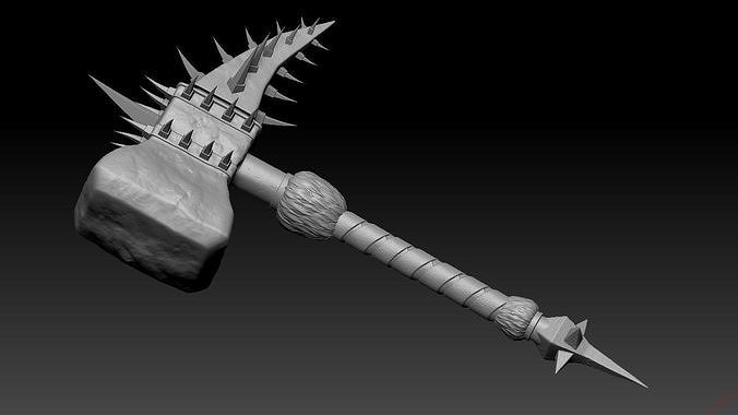 High-poly model Hammer thor 3D model | CGTrader