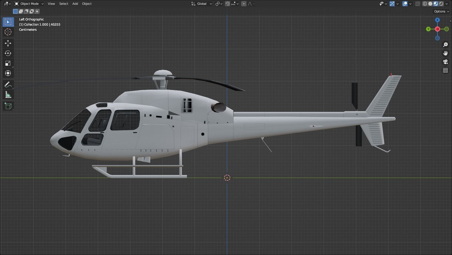 3D model Eurocopter AS355 Ecureuil 2 Static Low Poly Blank VR / AR ...