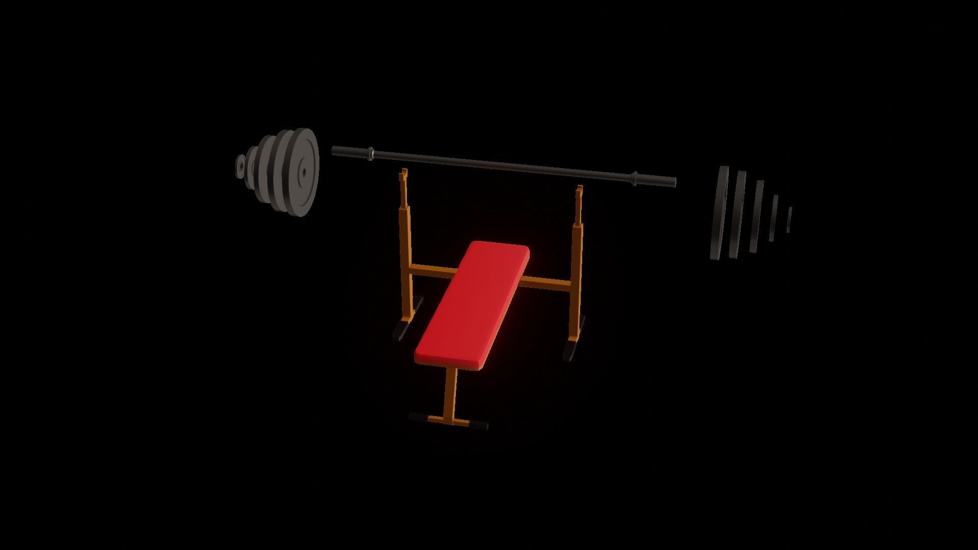 Low Poly bench press free VR / AR / low-poly 3D model | CGTrader