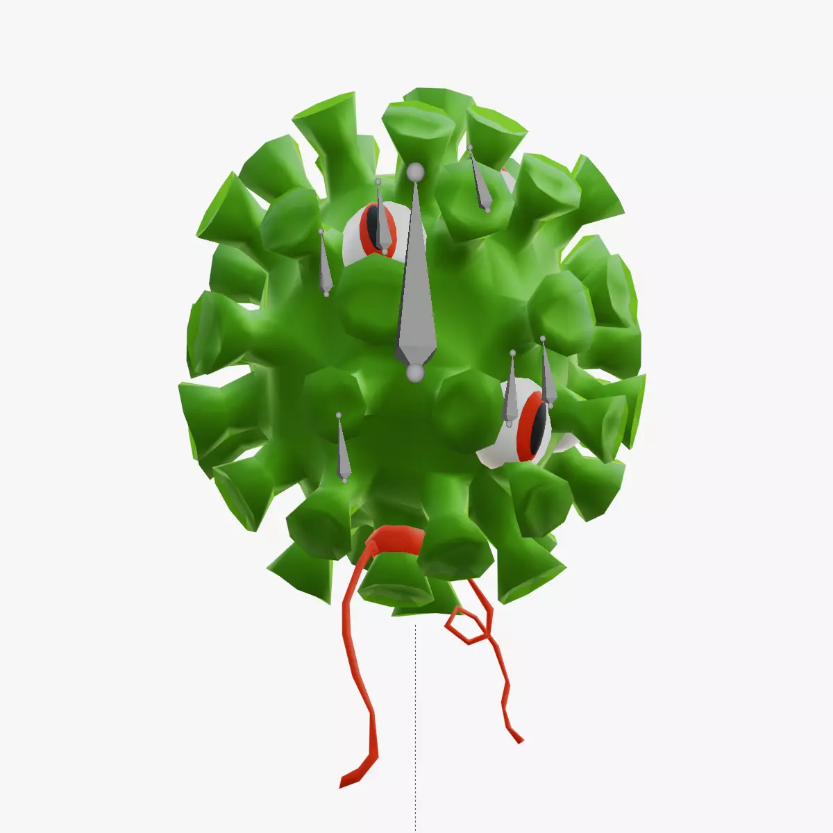 Hyper Casual Coronavirus virus funny character with eyes free VR / AR ...
