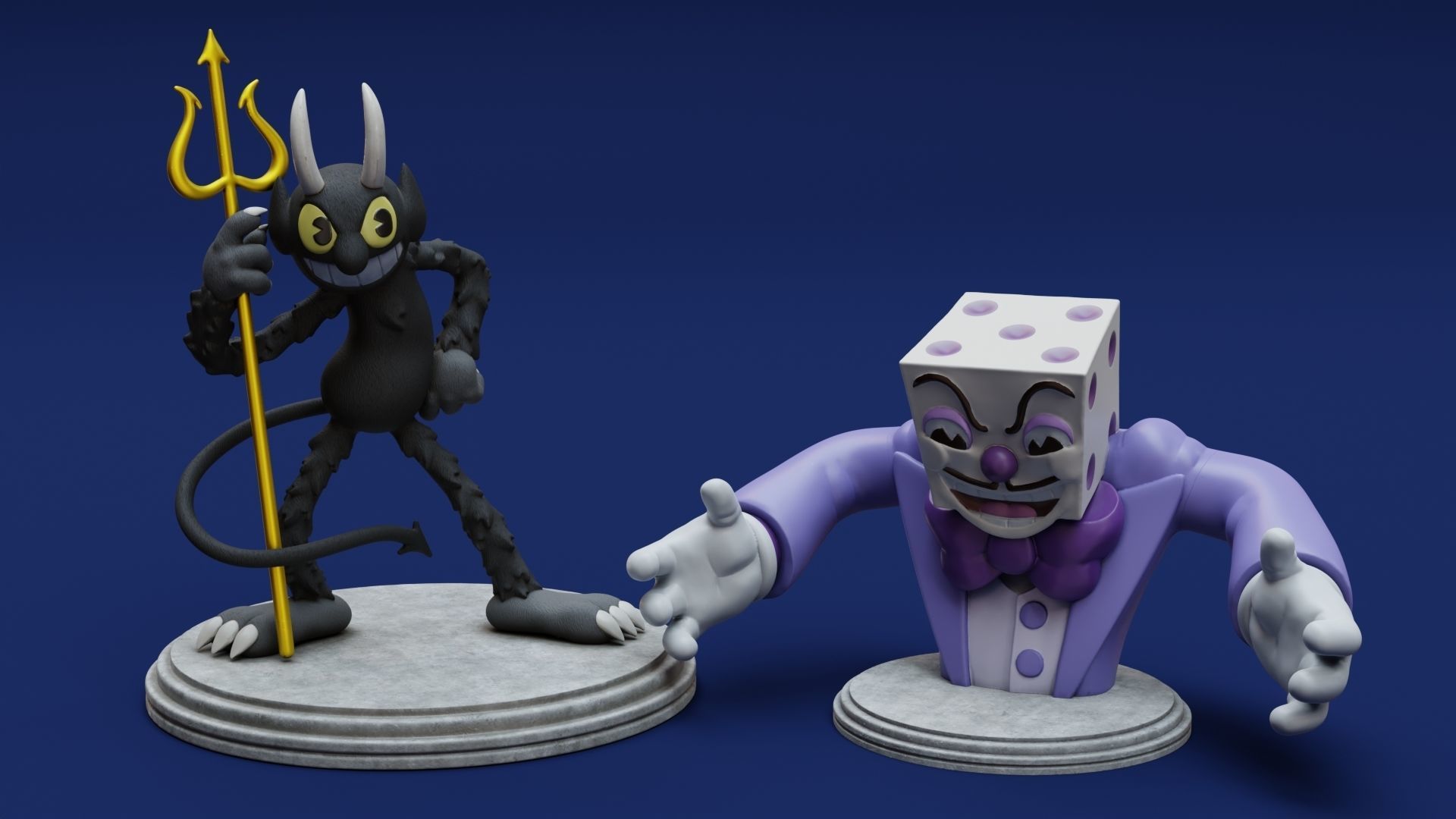 Cuphead Dice King and The Devil 3D model 3D printable | CGTrader
