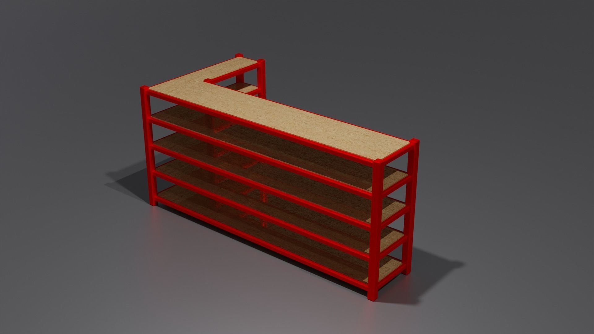 Shelf L-Shape free 3D model | CGTrader