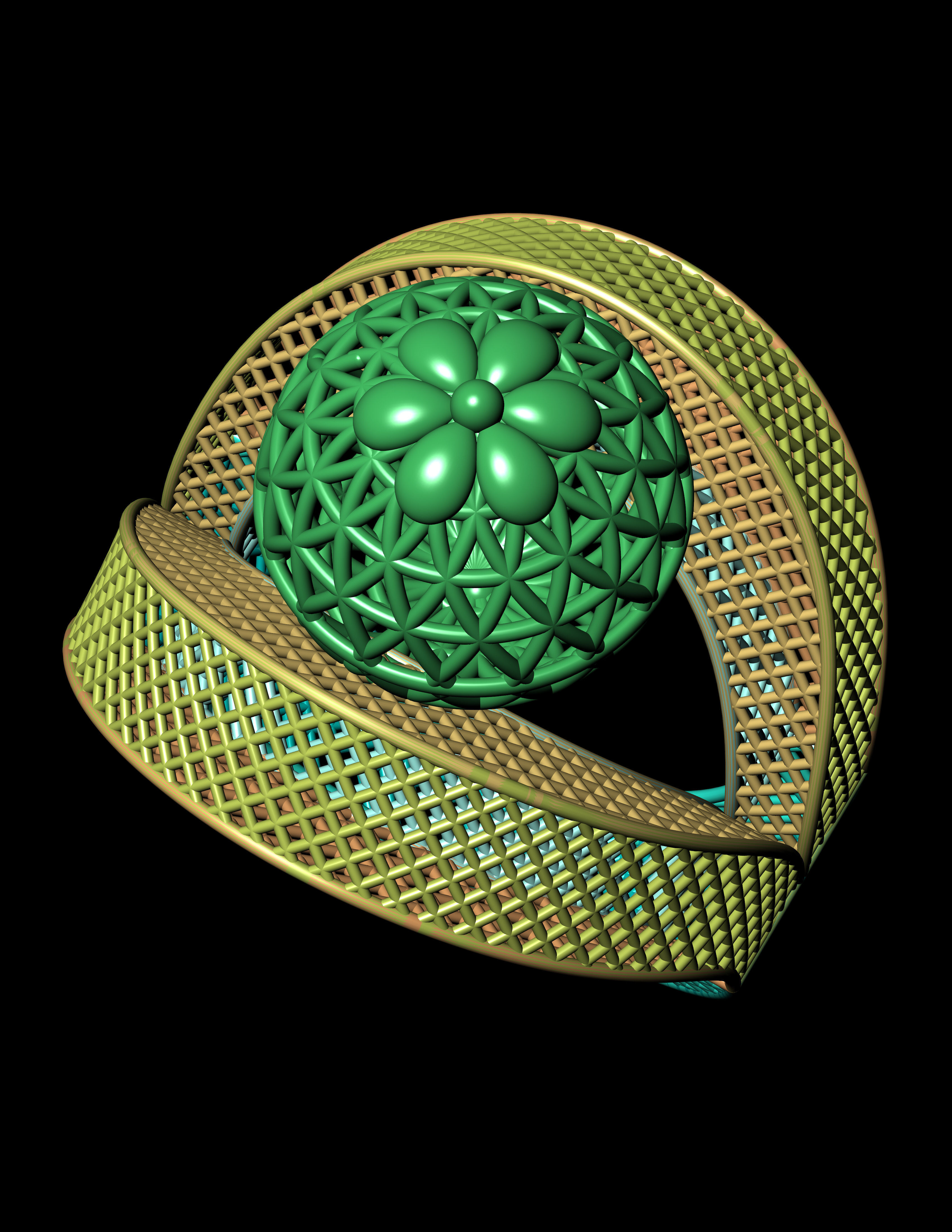 turkish jali ring 3D print Model 3D model 3D printable | CGTrader