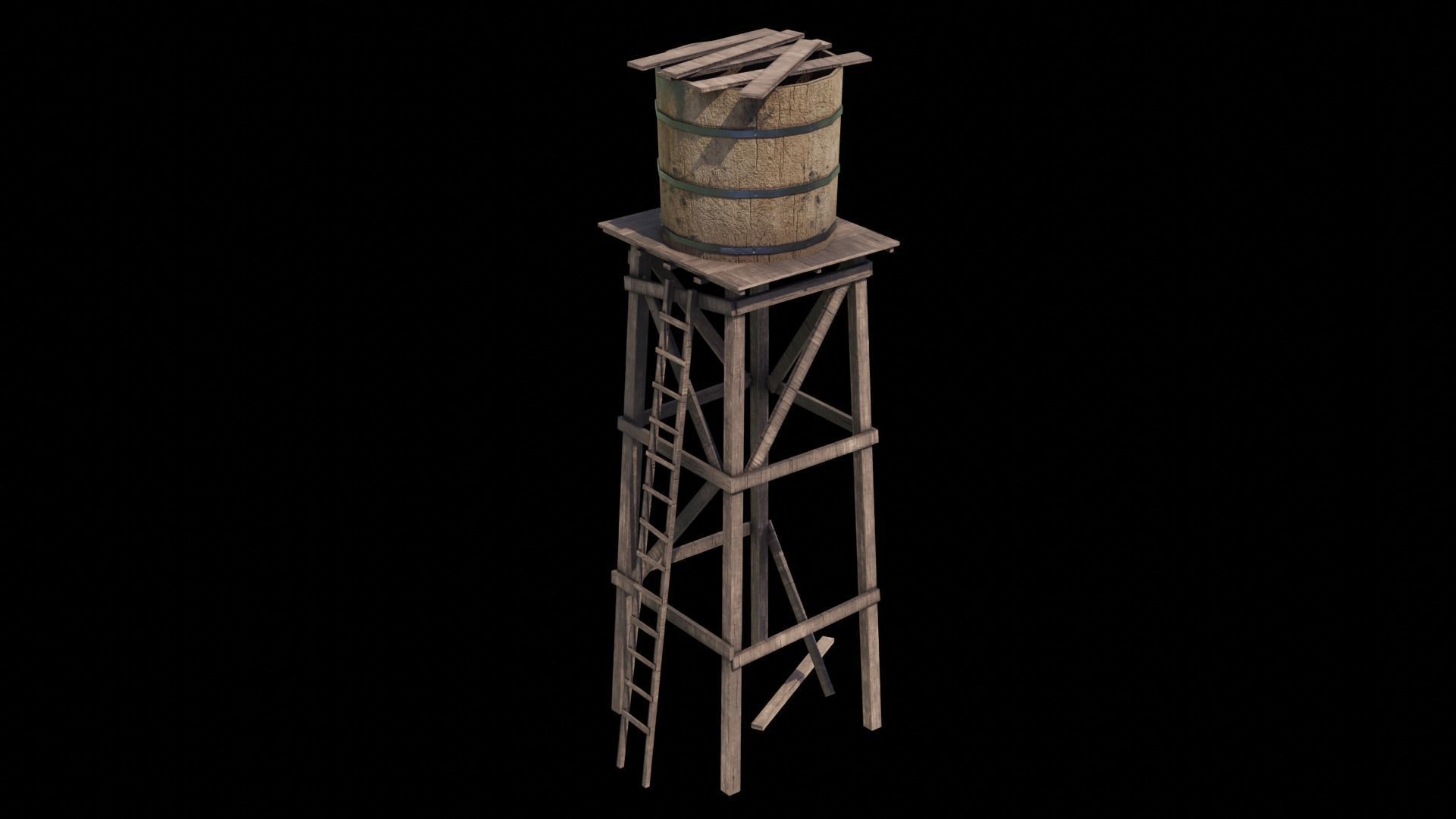 Wooden water tower free VR / AR / low-poly 3D model | CGTrader
