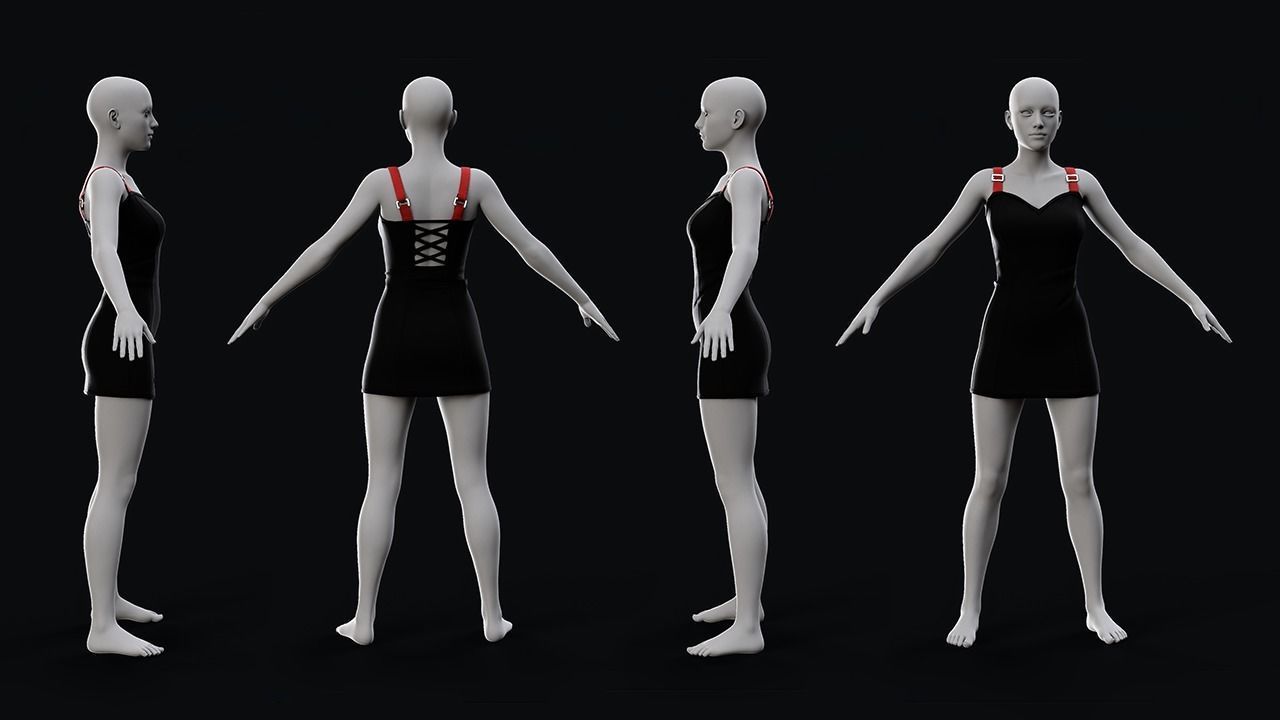 3D model Low Poly Women Outfit Anime Style VR / AR / low-poly | CGTrader