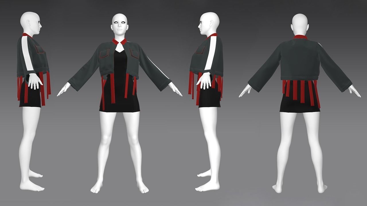 3D model Low Poly Women Outfit Anime Style VR / AR / low-poly | CGTrader