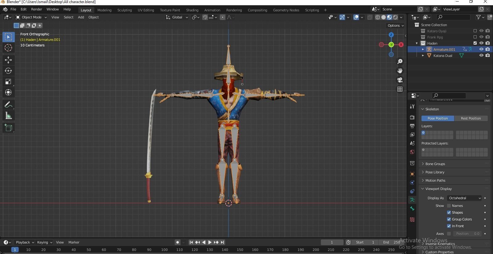 3D model Japanese Warrior Character Low poly Game Ready Enemy VR / AR ...