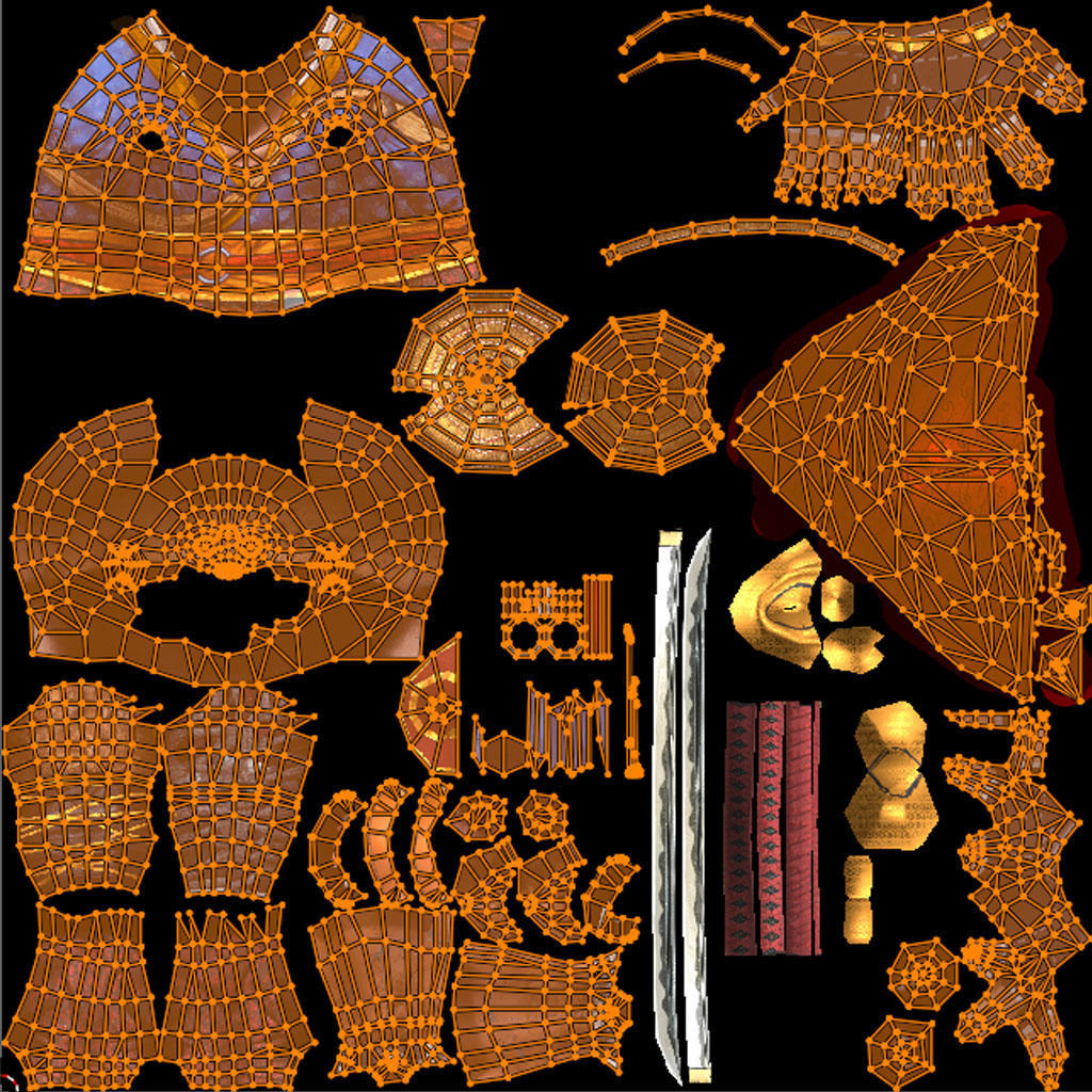 3D model Japanese Warrior Character Low poly Game Ready Enemy VR / AR ...