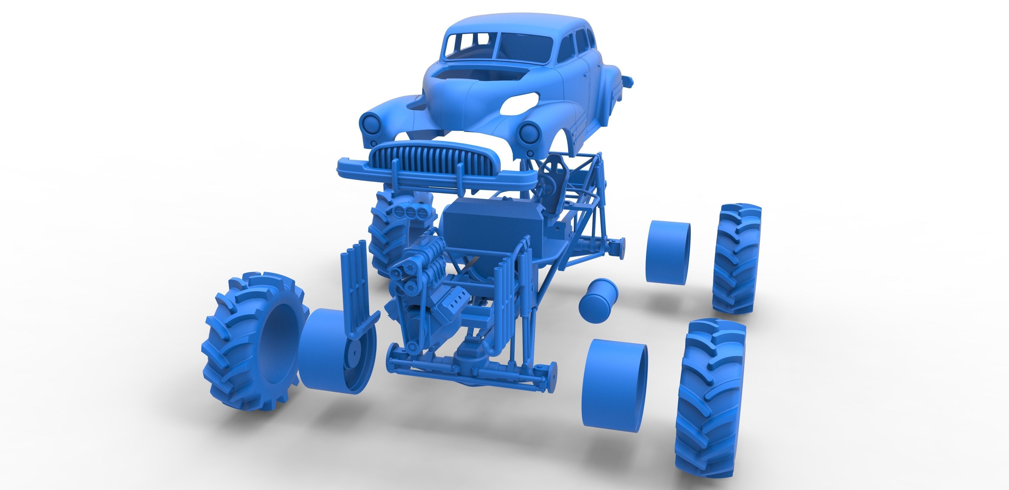 Mud truck 3 Scale 1 to 25 3D model 3D printable | CGTrader