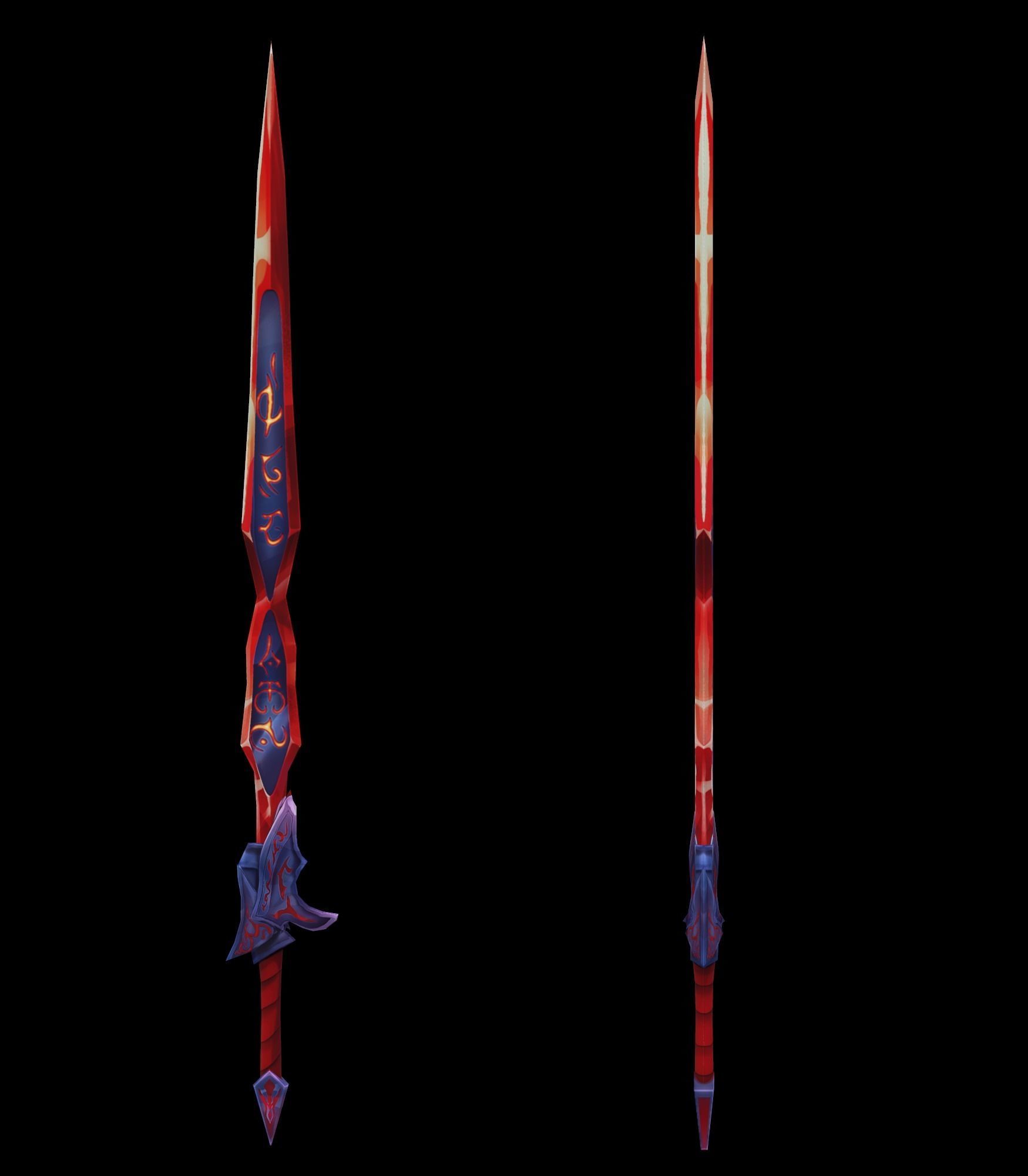 3D model Handpainted Fantasy Ruby Dark Sword Low-poly 3D model Low-poly ...