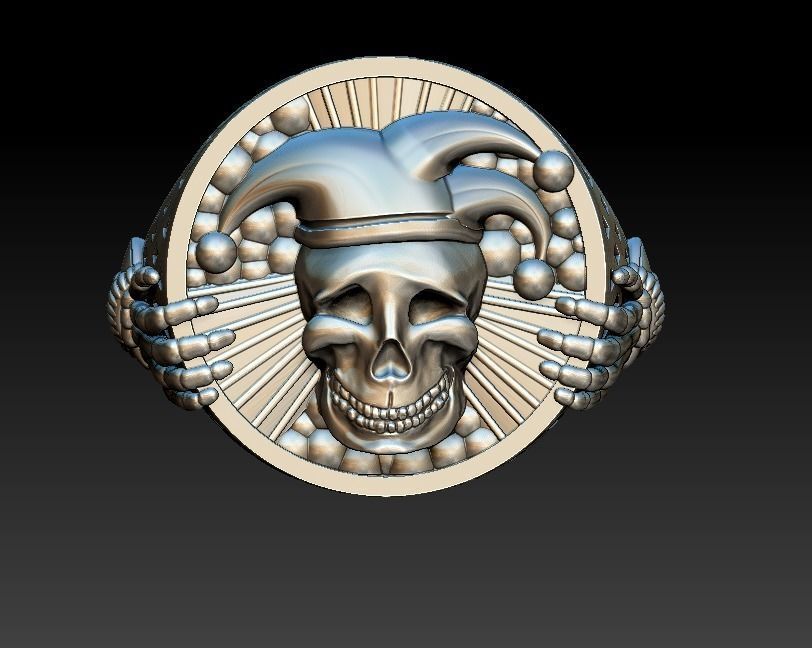 Ring jester jocker clown undead skull 3D model 3D printable | CGTrader