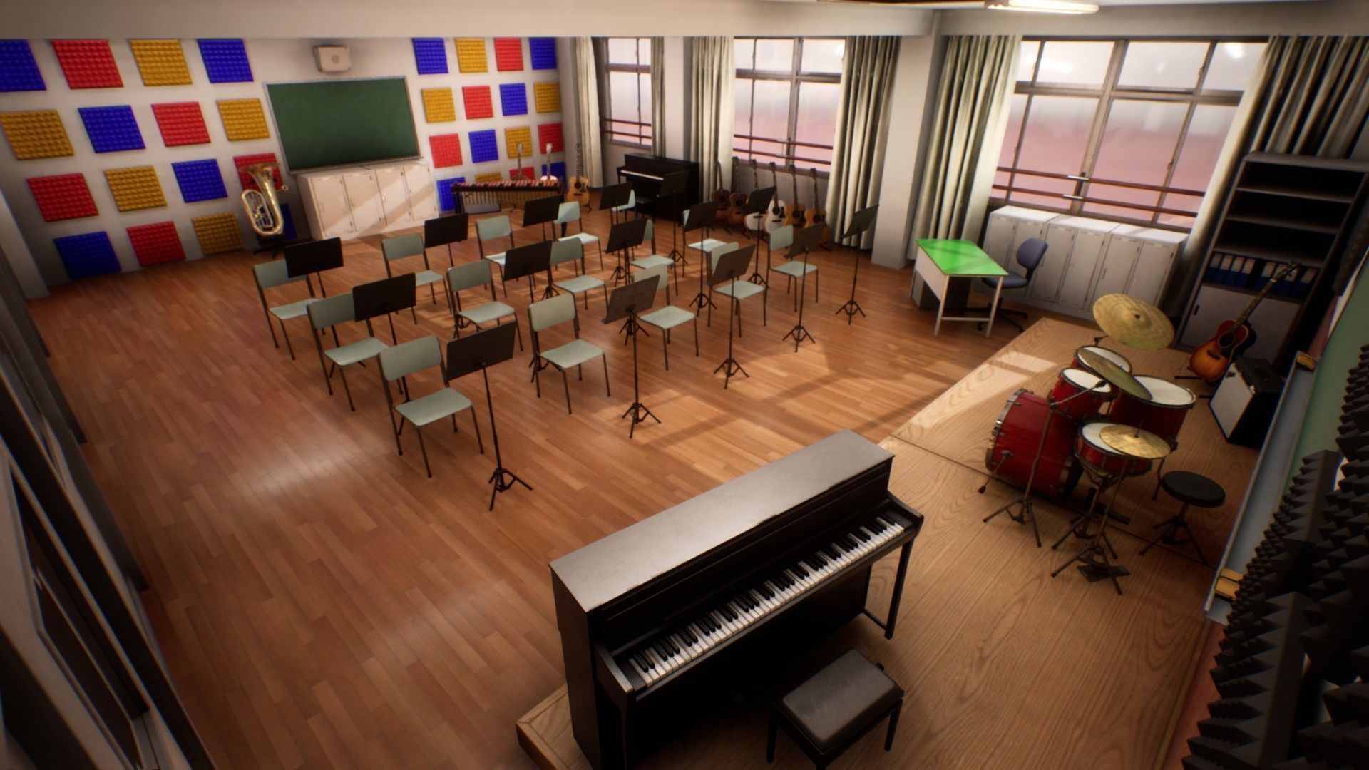3D model Japanese School Music Class - PBR Instruments VR / AR / low ...