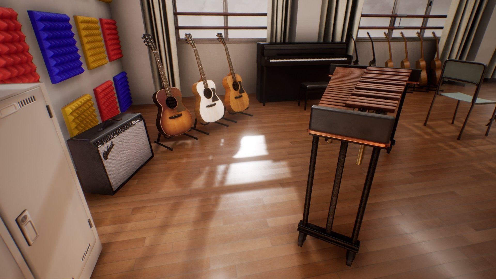 3D model Japanese School Music Class - PBR Instruments VR / AR / low ...