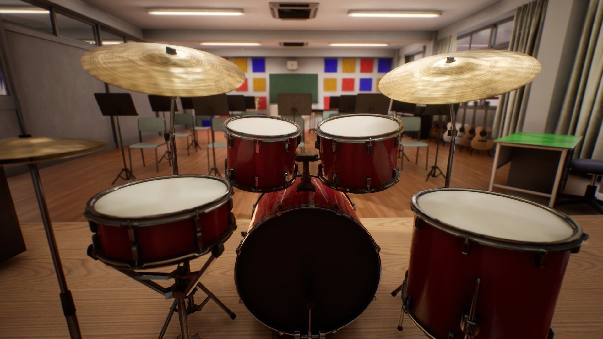 3D model Japanese School Music Class - PBR Instruments VR / AR / low ...