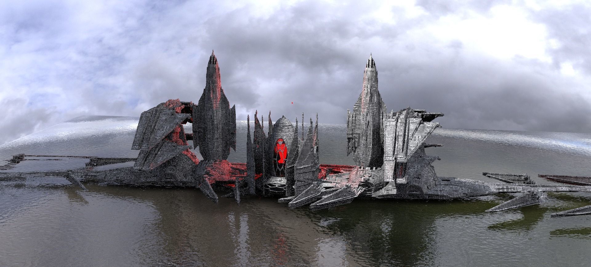 Ocean Base interceptor Ocean Ship Base Kitbash 3D model | CGTrader