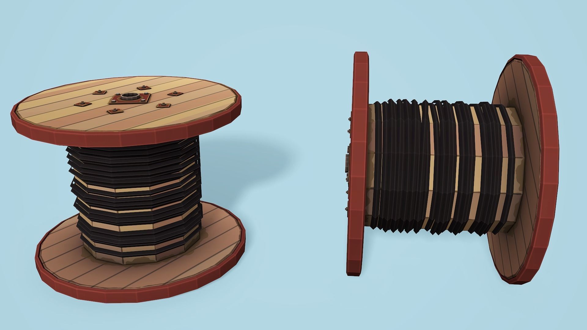 3D model Cable Coil - Low Poly Mobile Ready VR / AR / low-poly | CGTrader