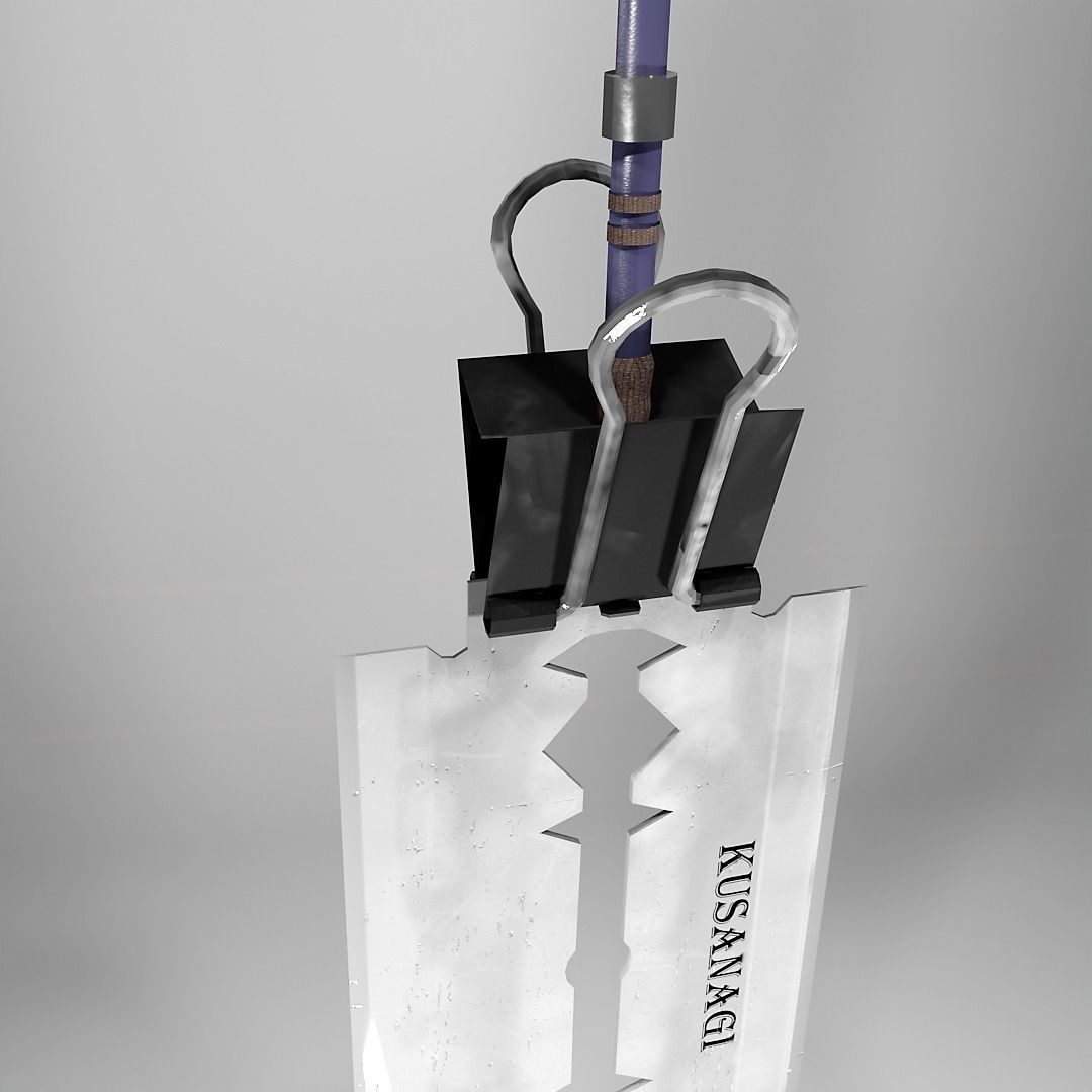 3D model Low poly model of a two-handed fantasy weapon Razor VR / AR ...