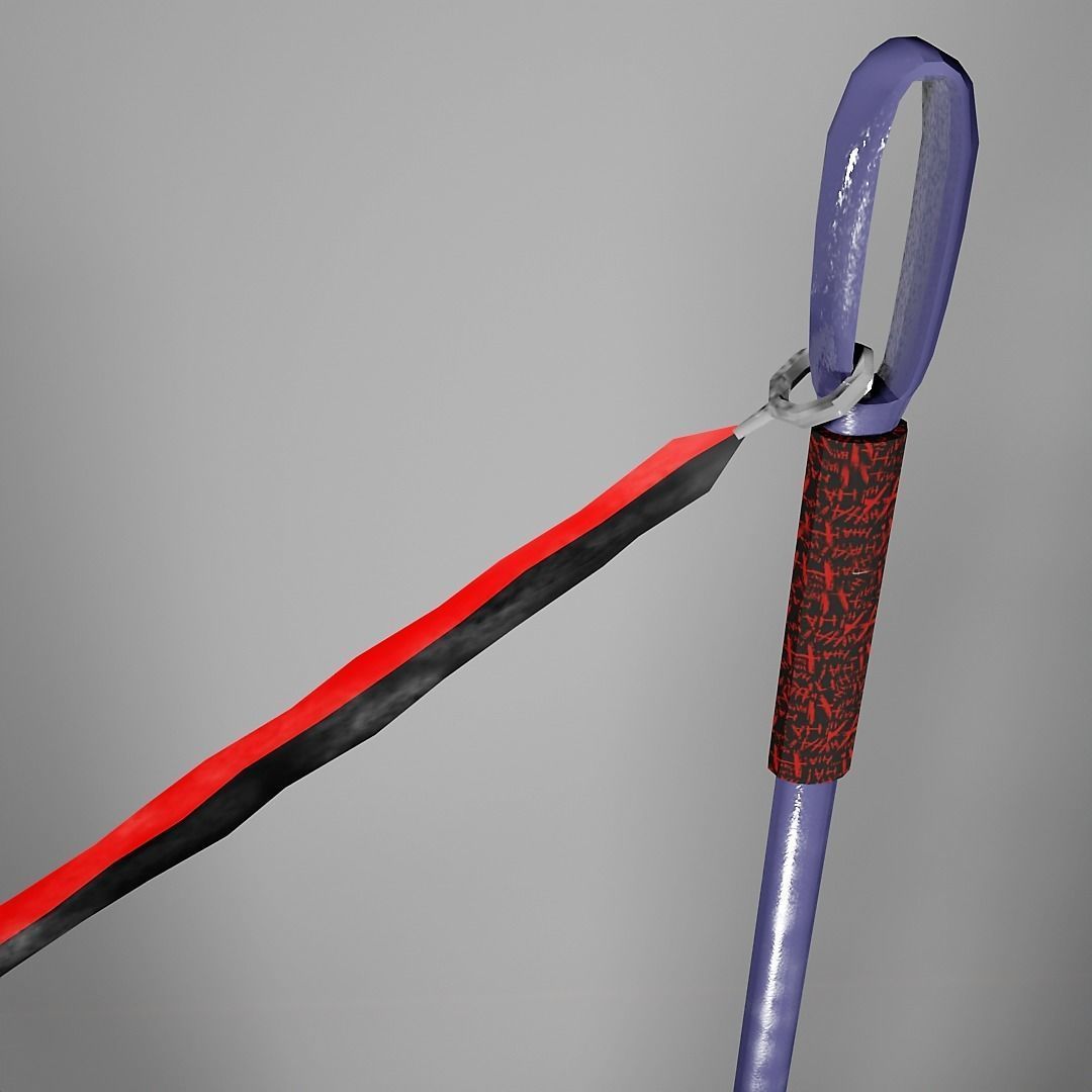 3D model Low poly model of a two-handed fantasy weapon Razor VR / AR ...